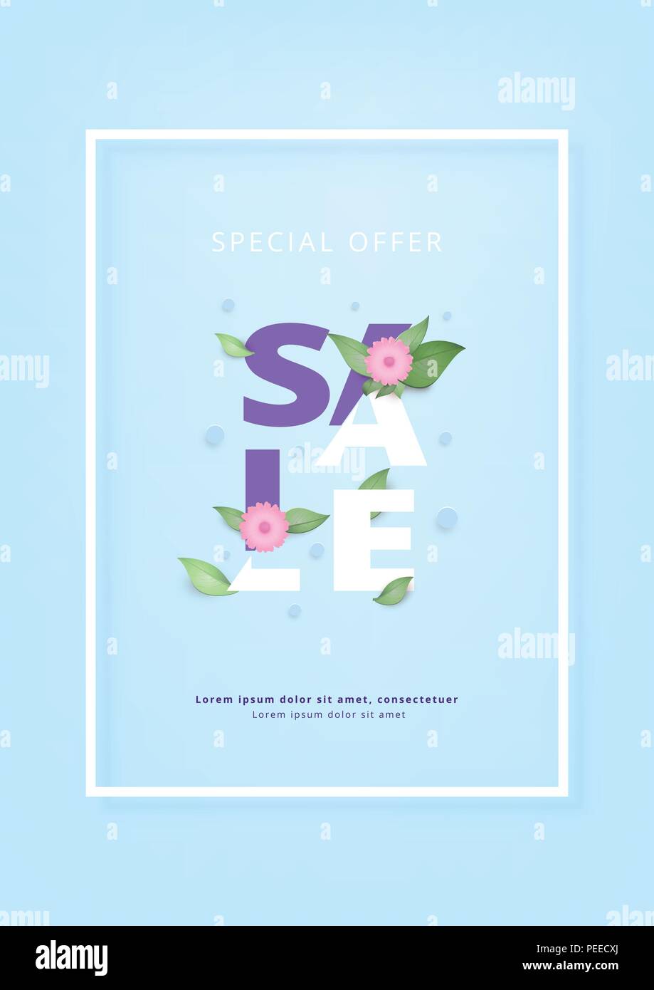 Vertical Sale banner with frame. Sliced text style. Element for graphic ...