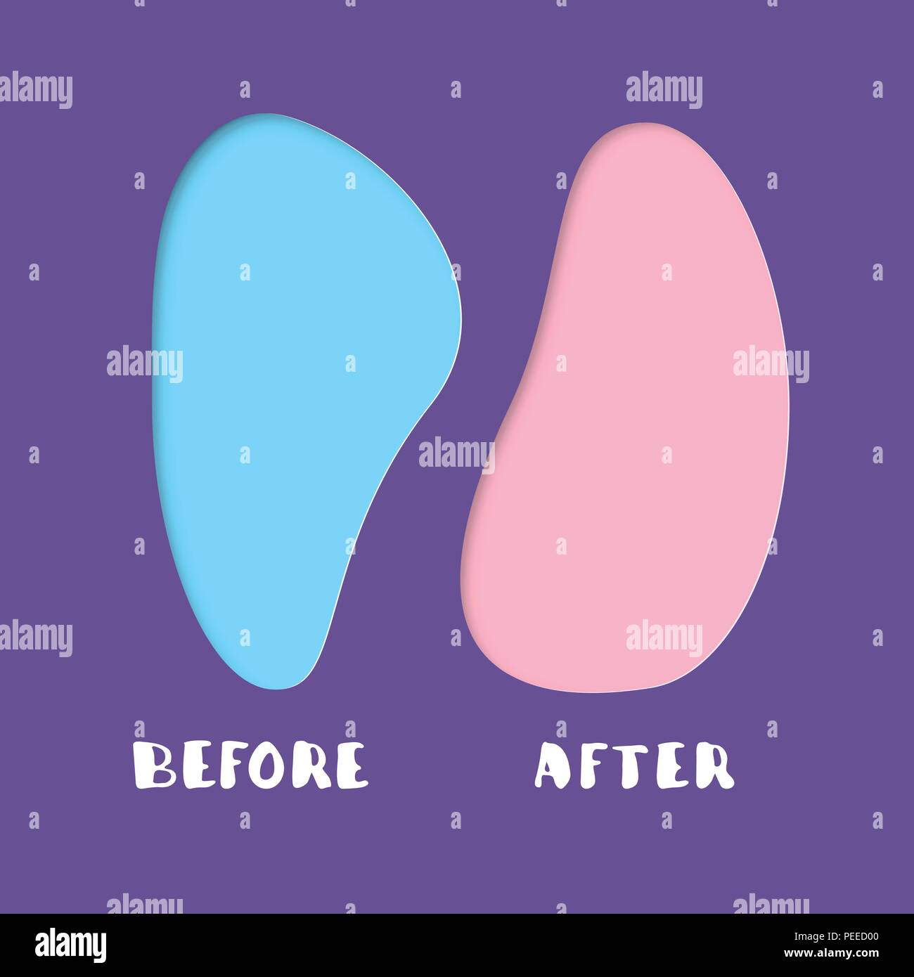 Template background before and after. Papercut effect. Vector ...