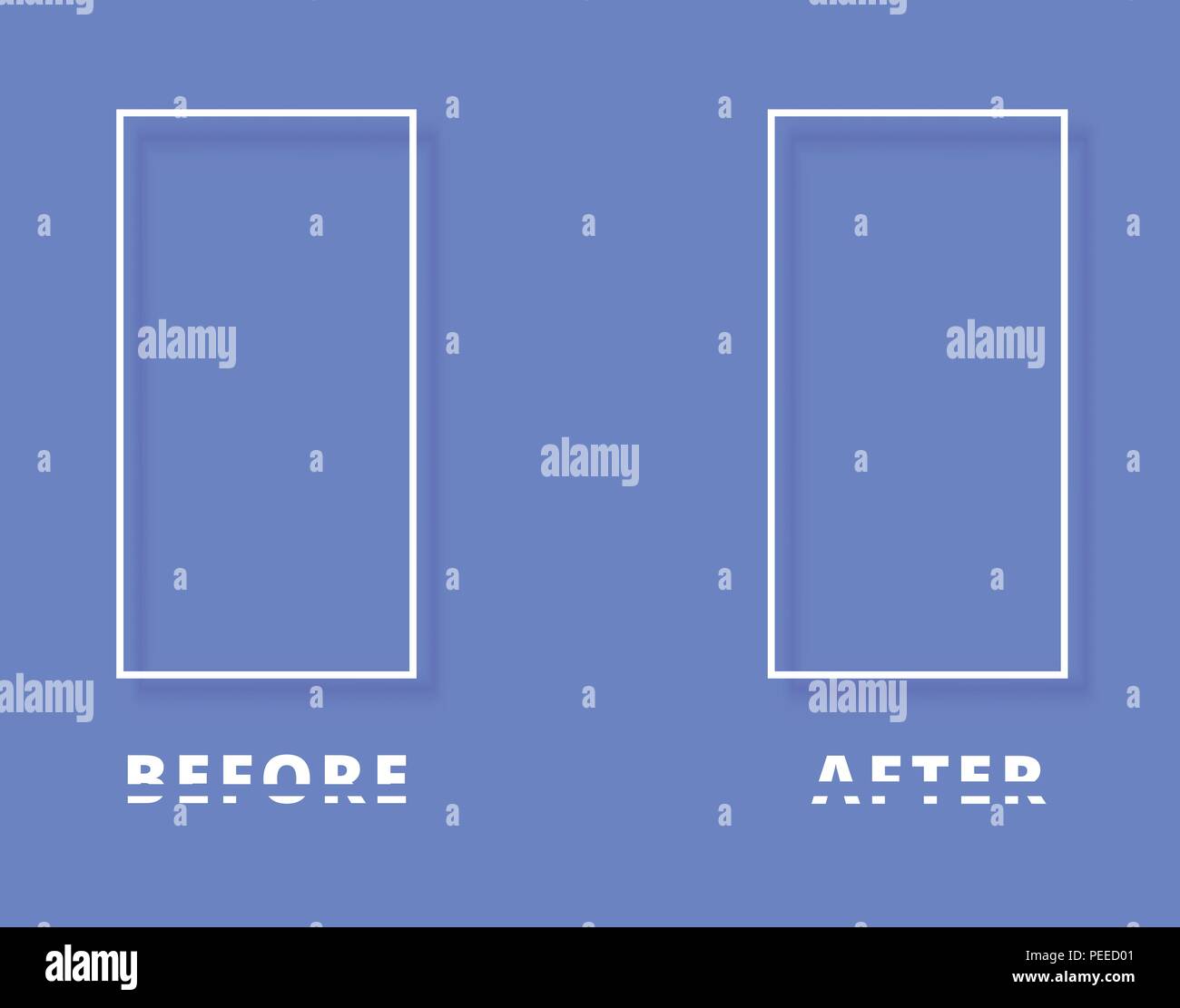 Before and After. Template background. Vector illustration Stock Vector ...