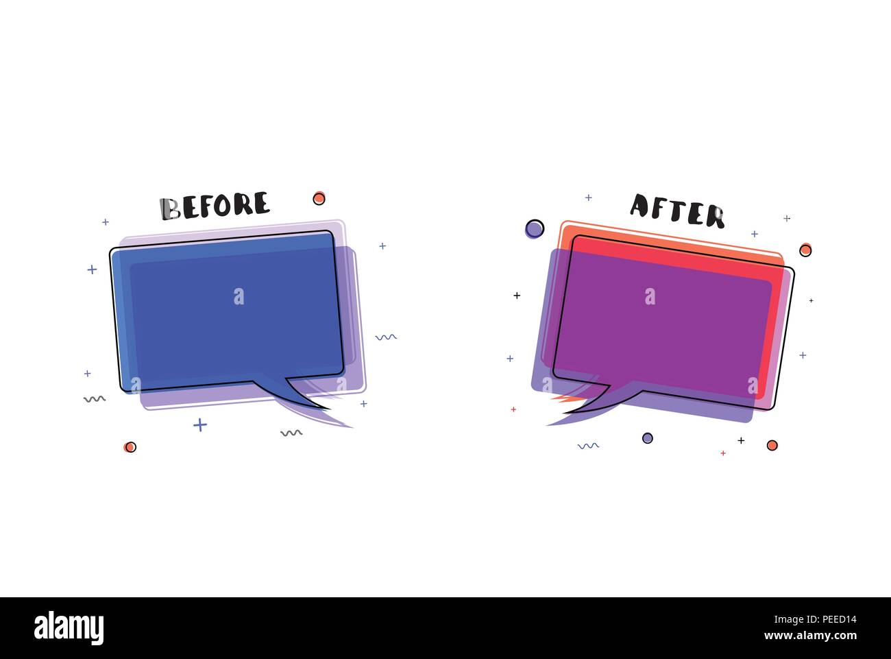 Template background before and after. Vector illustration Stock Vector ...