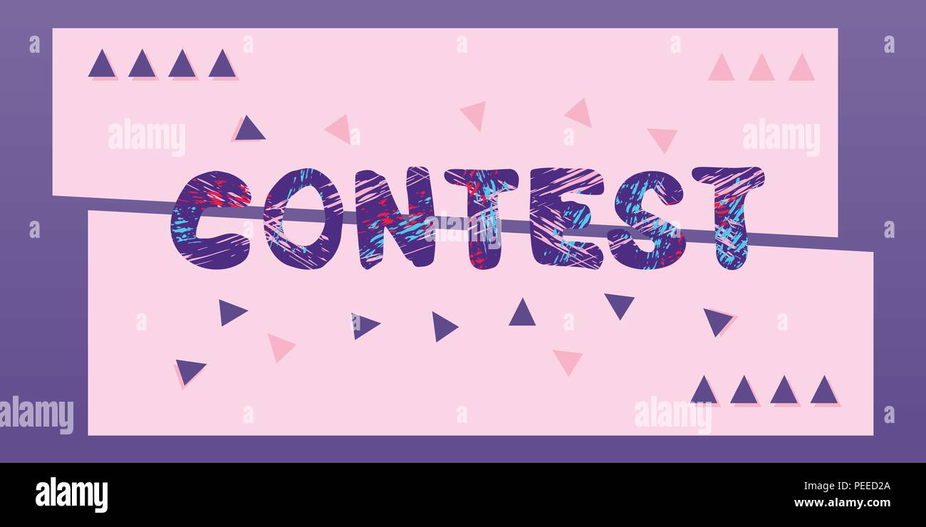 Contest lettering. Horizontal contest banner. Element for graphic ...