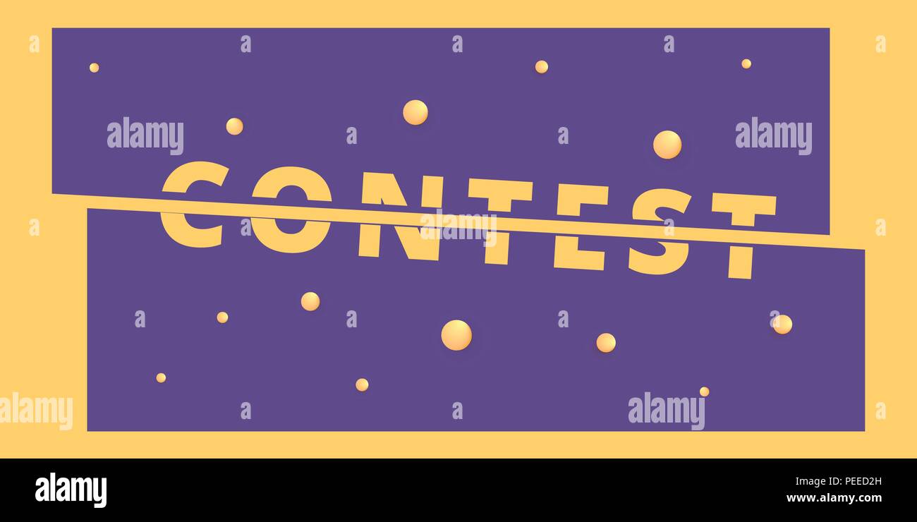 Contest lettering. Horizontal contest banner. Sliced text effect ...