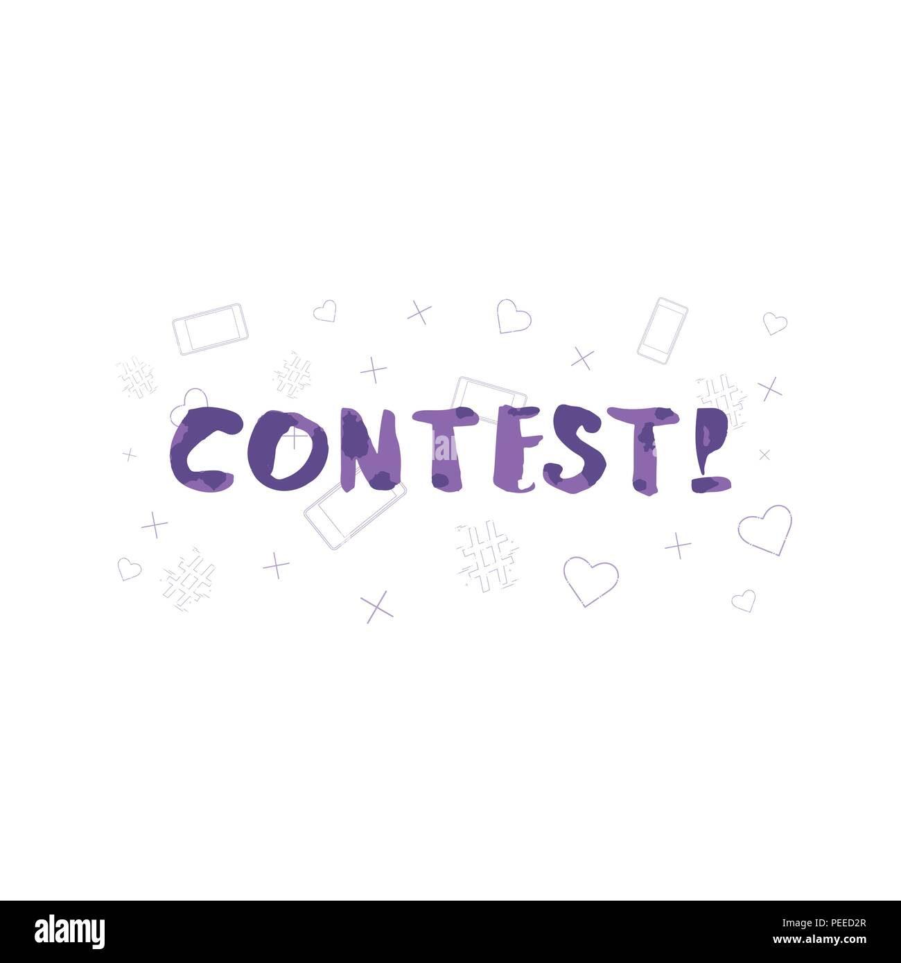 Contest handwritten lettering. Element for graphic design - banner ...