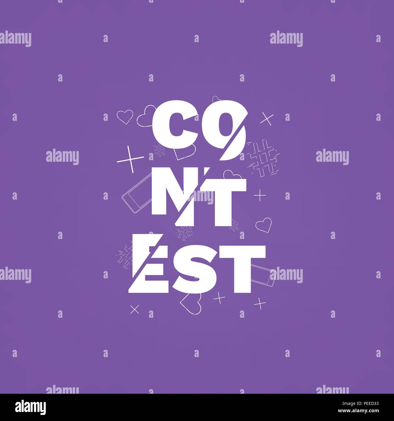 Contest lettering. sliced text effect. Element for graphic design ...