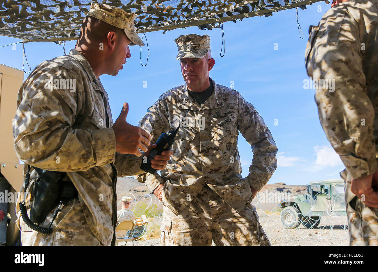Lieutenant Gen. David H. Berger, right, commanding general of I Marine ...