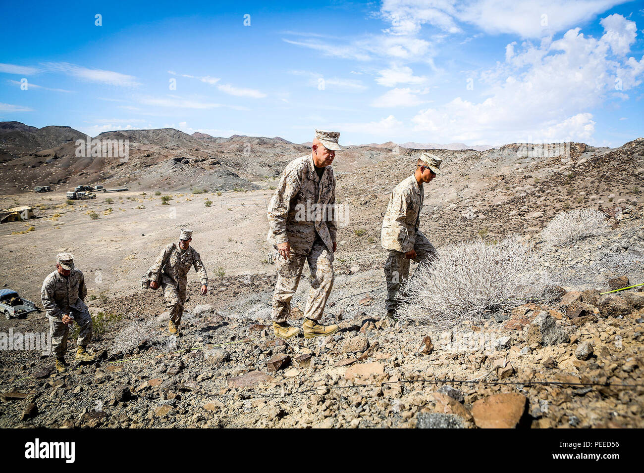 Lieutenant Gen. David H. Berger, center, commanding general of I Marine ...