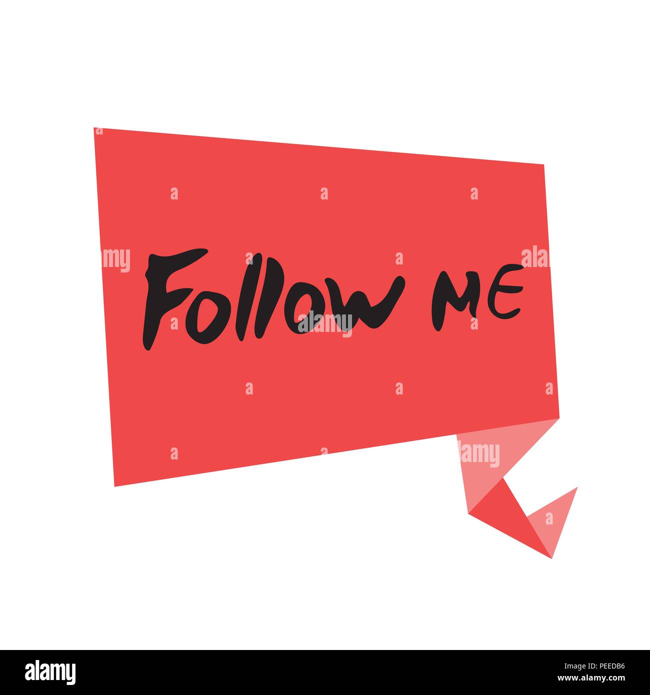 Follow me handwritten phrase. Vector illustration Stock Vector Image ...