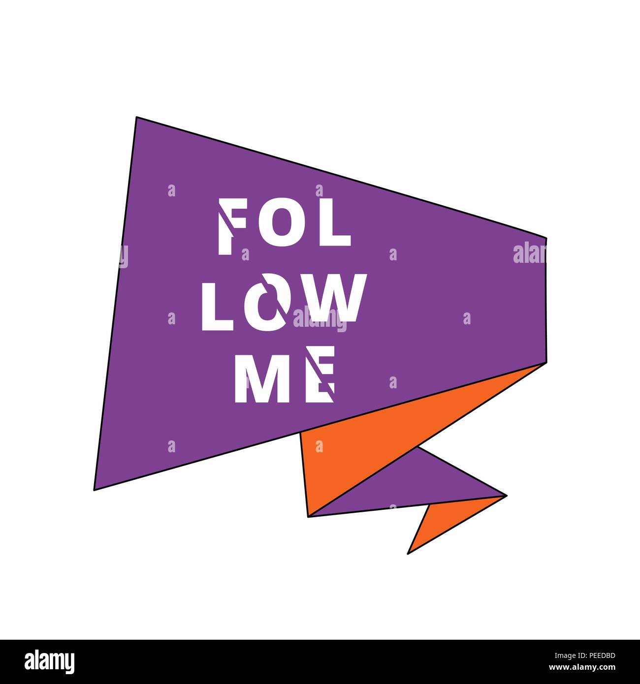 Follow me sliced text. Vector illustration Stock Vector Image & Art - Alamy
