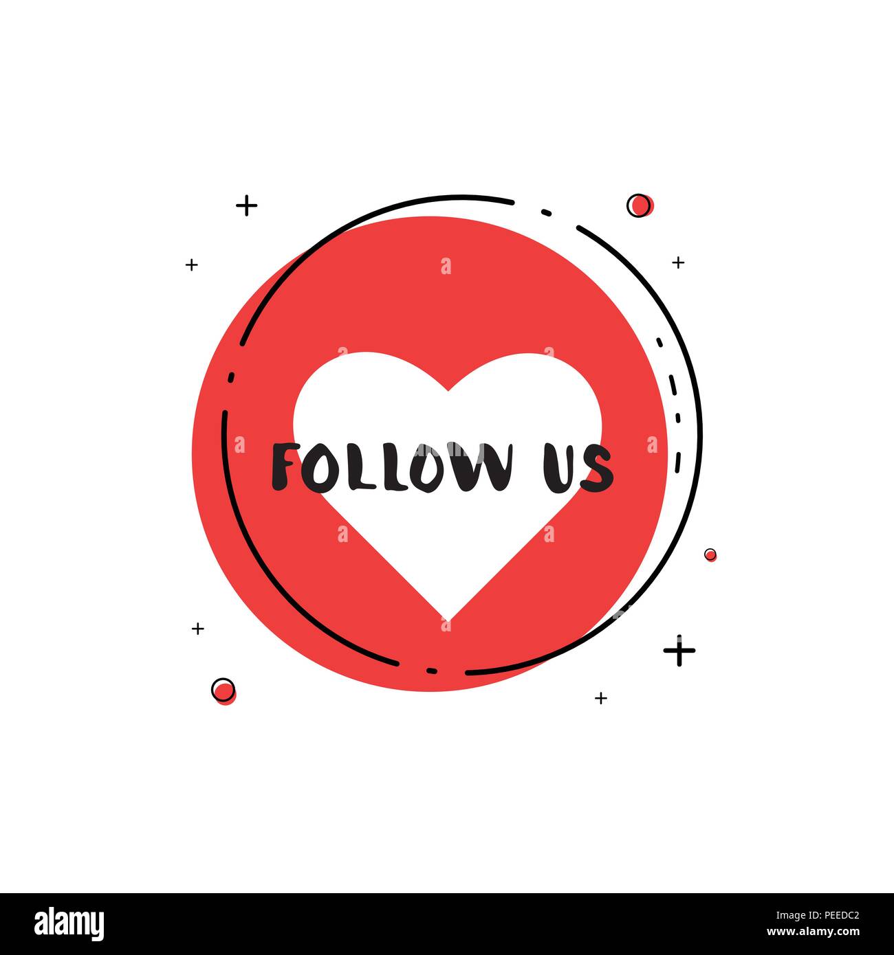 Follow us round banner. Vector illustration Stock Vector Image & Art ...