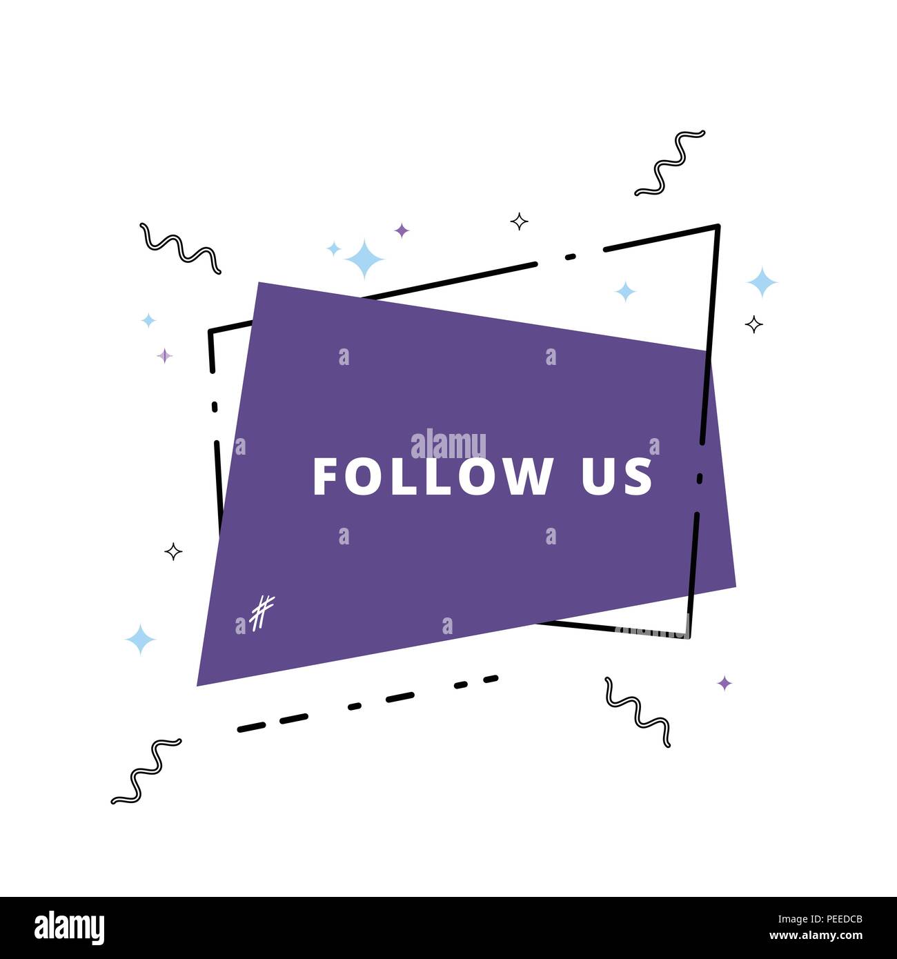 Follow us geometric banner. Vector illustration Stock Vector Image ...