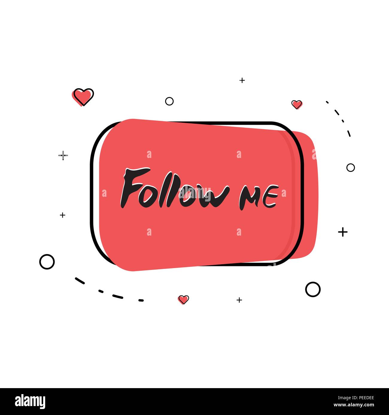 Follow me banner. Vector illustration Stock Vector Image & Art - Alamy