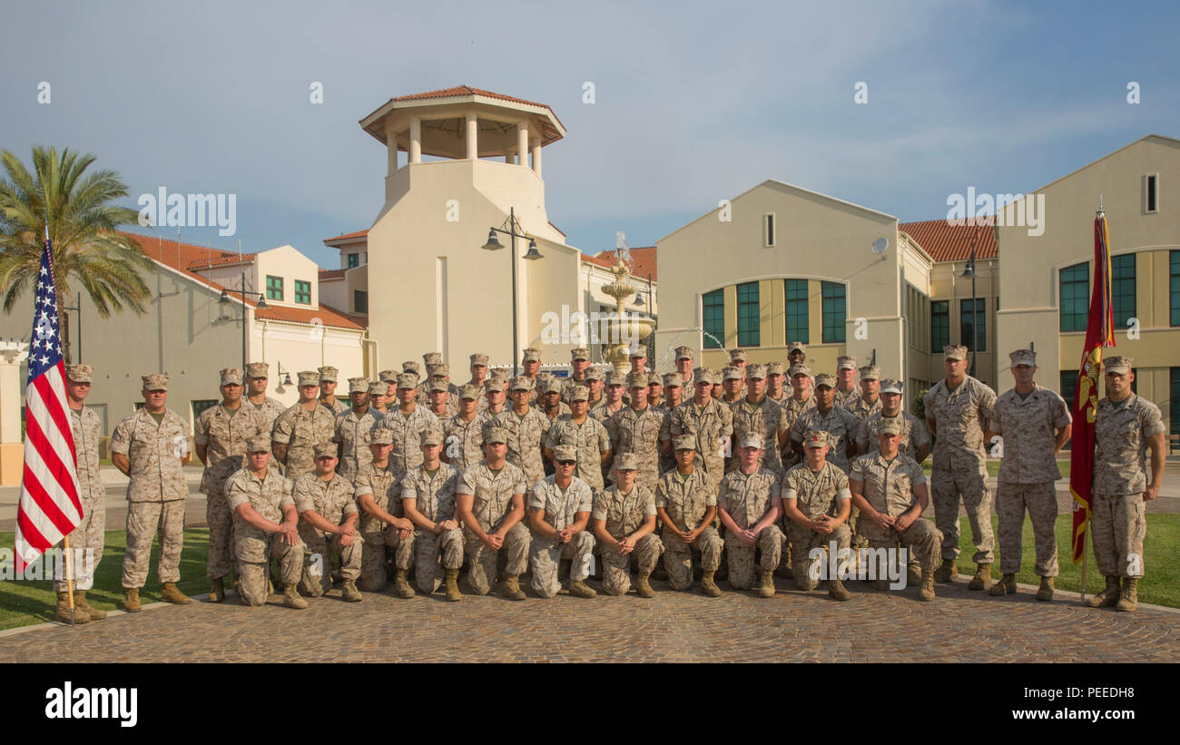 Over 40 Marines of SPMAGTF-CR-AF Detachment A pose following a Lance ...