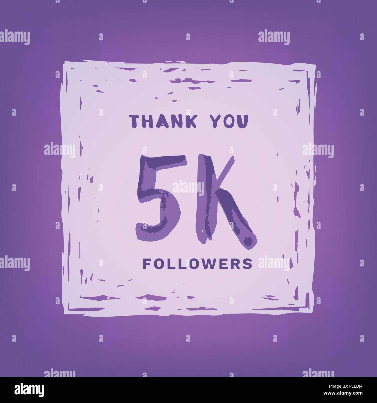 5K Followers thank you square banner. Ultra violet palette colors ...
