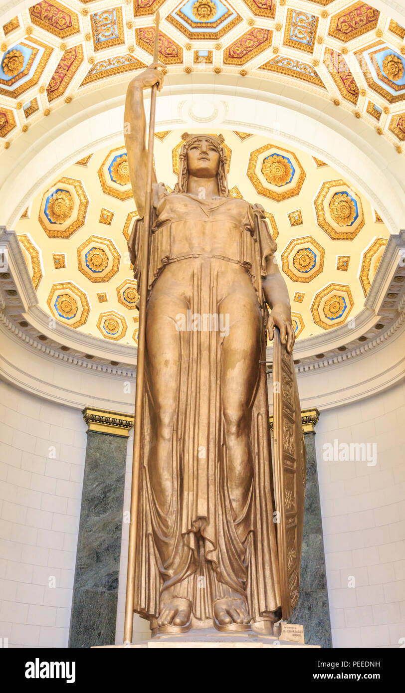 Statue of the Republic, gold leaf statue inside the restored El ...