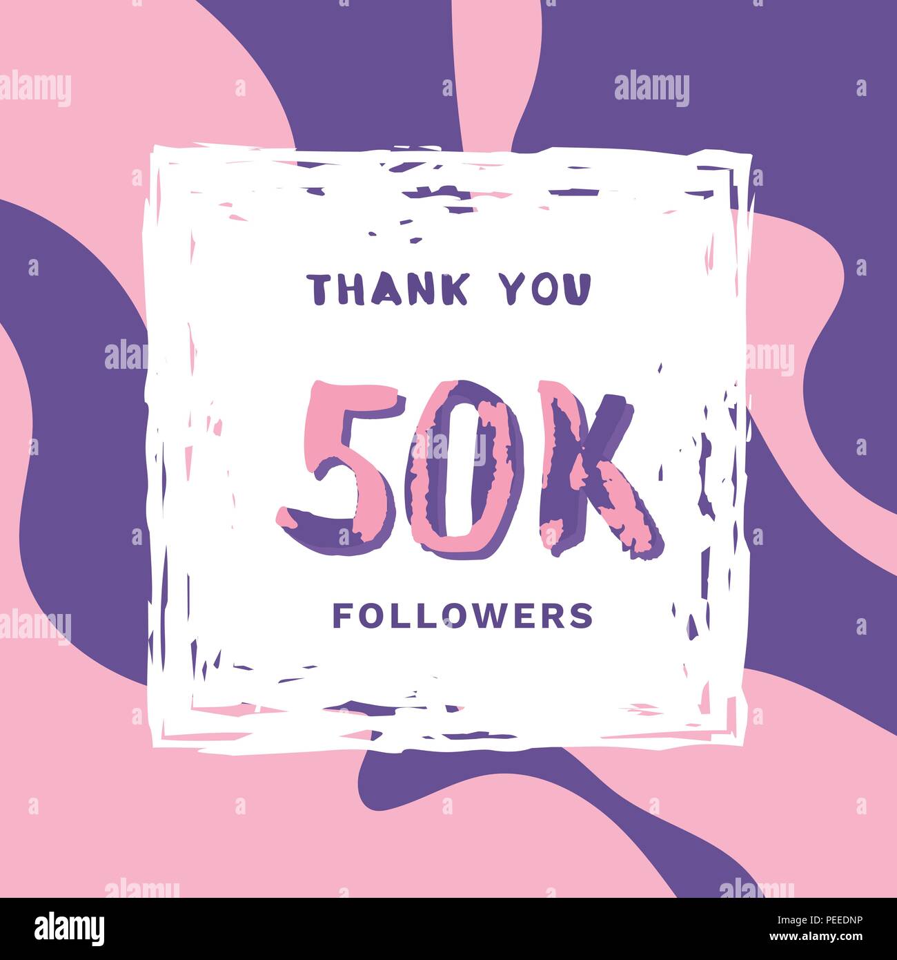 50K Followers thank you square banner with frame and wavy background ...