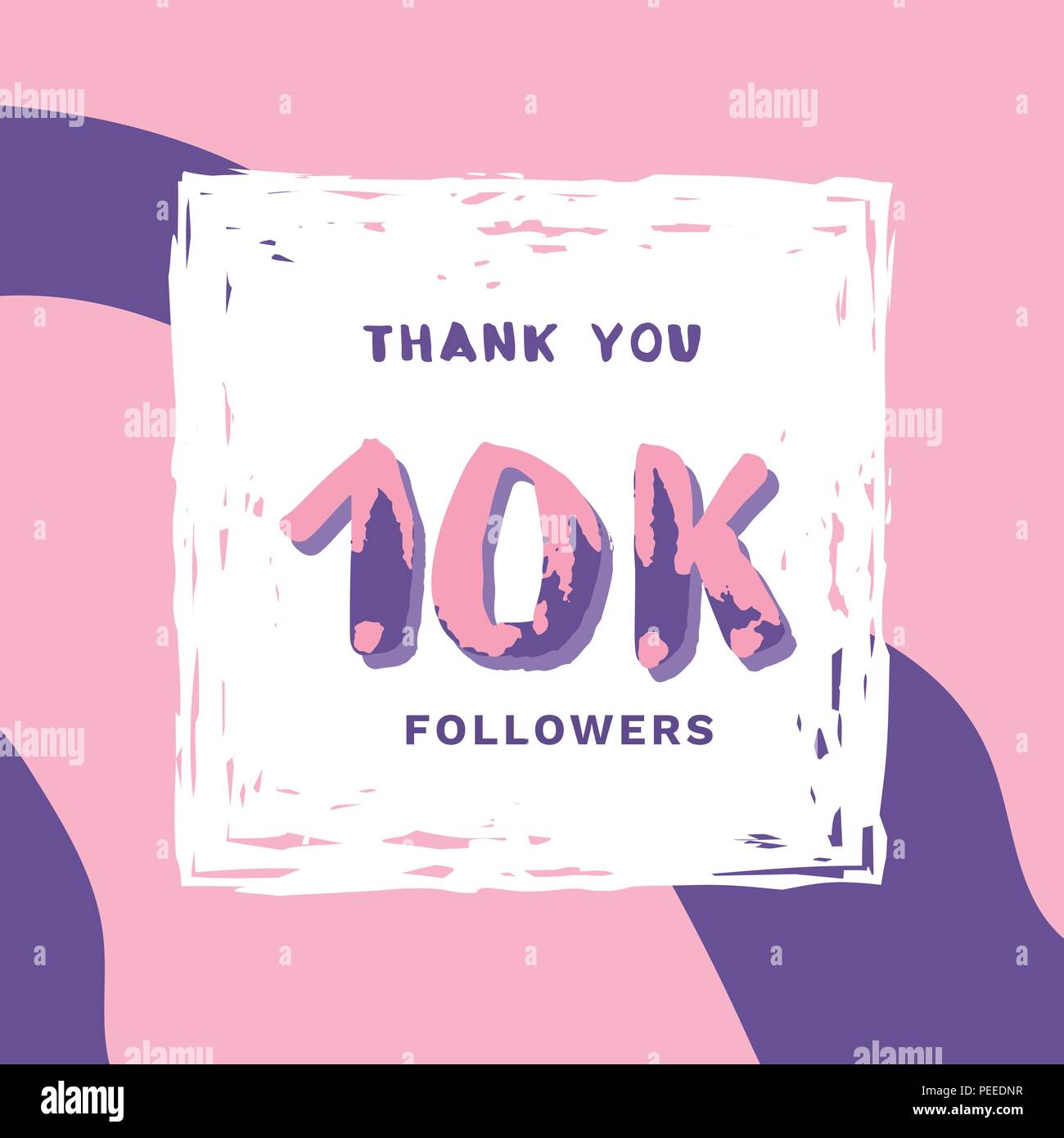 10K Followers thank you square banner with frame and wavy background ...