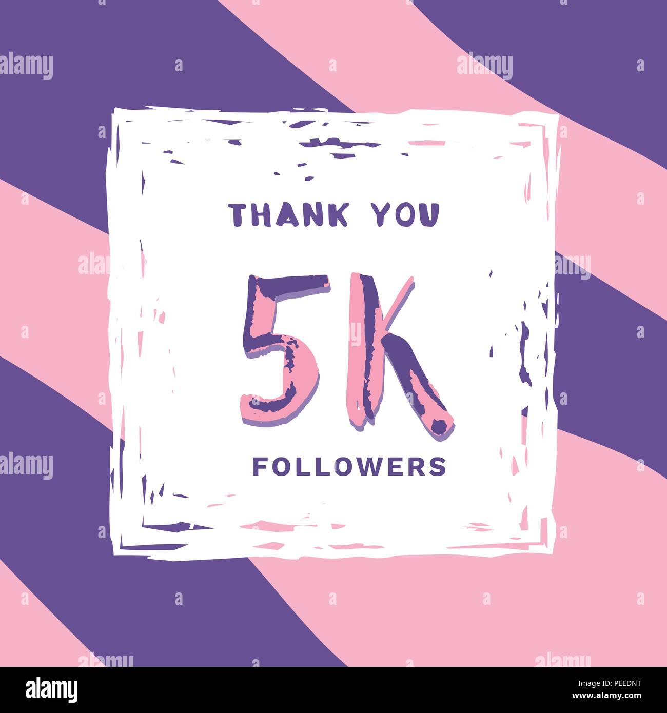 5K Followers thank you square banner with frame and wavy background ...