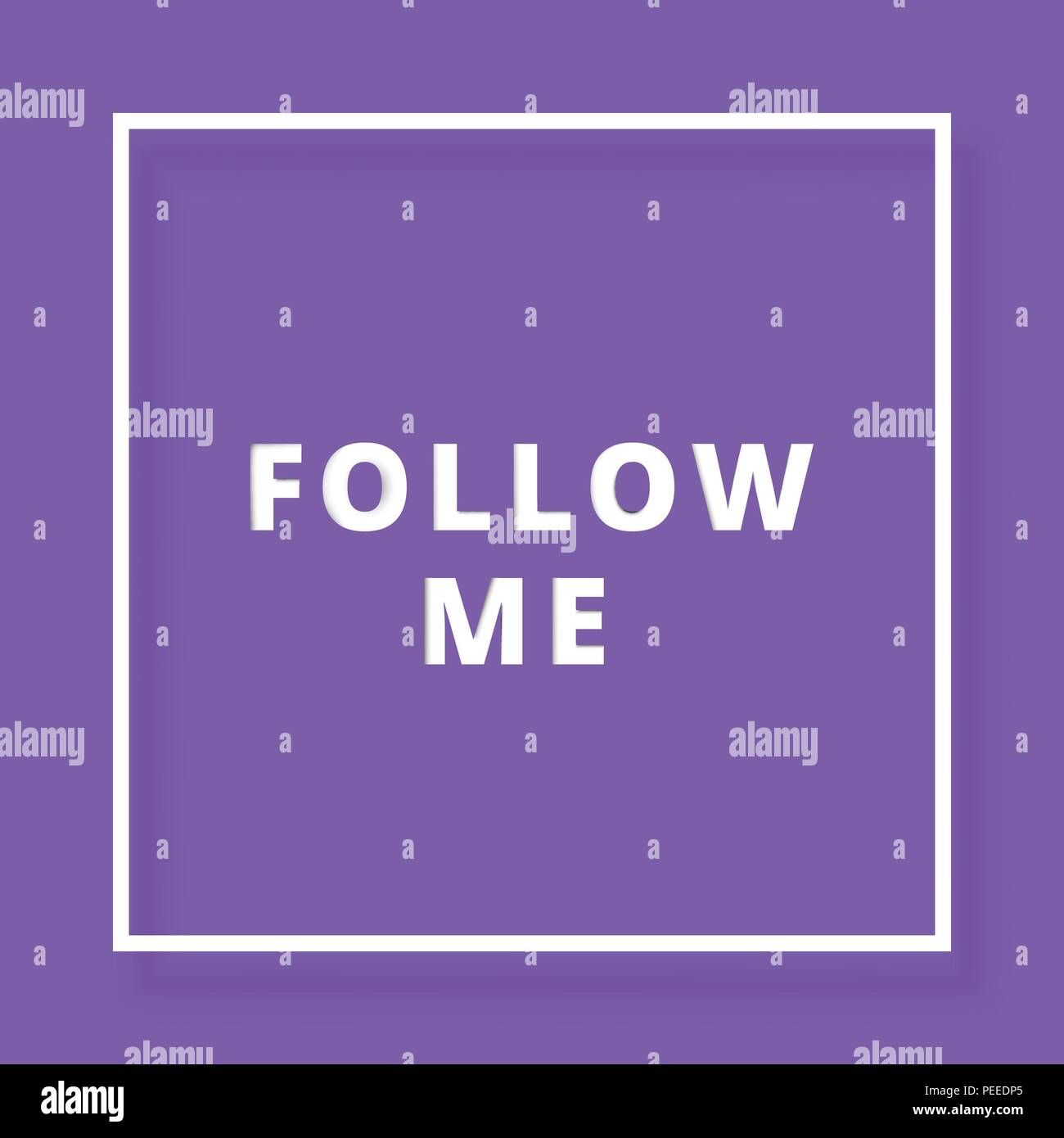 Follow Me Lettering. Papercut Text. Vector Illustration Stock Vector ...