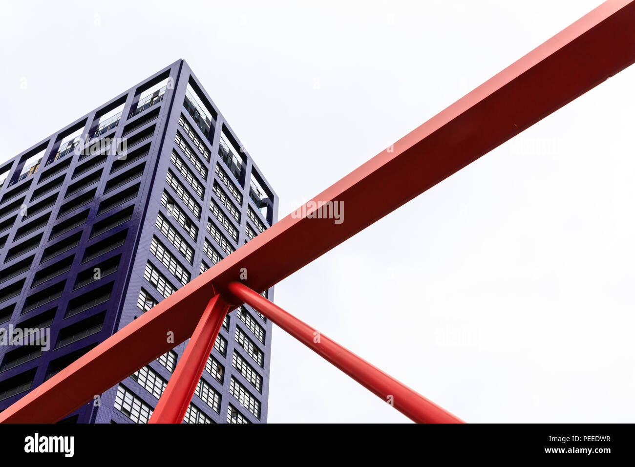 Modern architecture high rise building, view up of geometric pattern ...