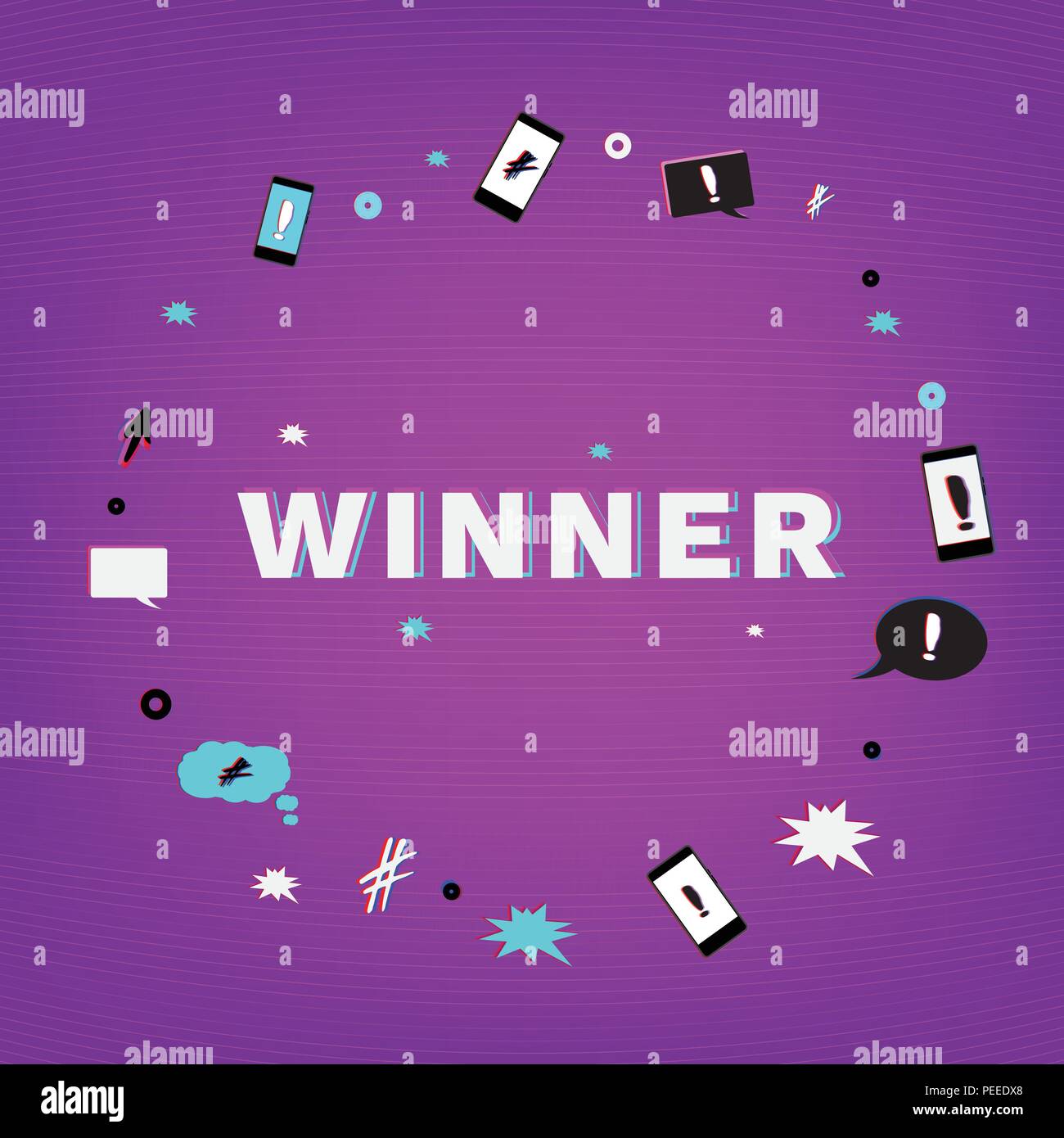 Winner square banner. Templates for social media post. Ultra violet ...