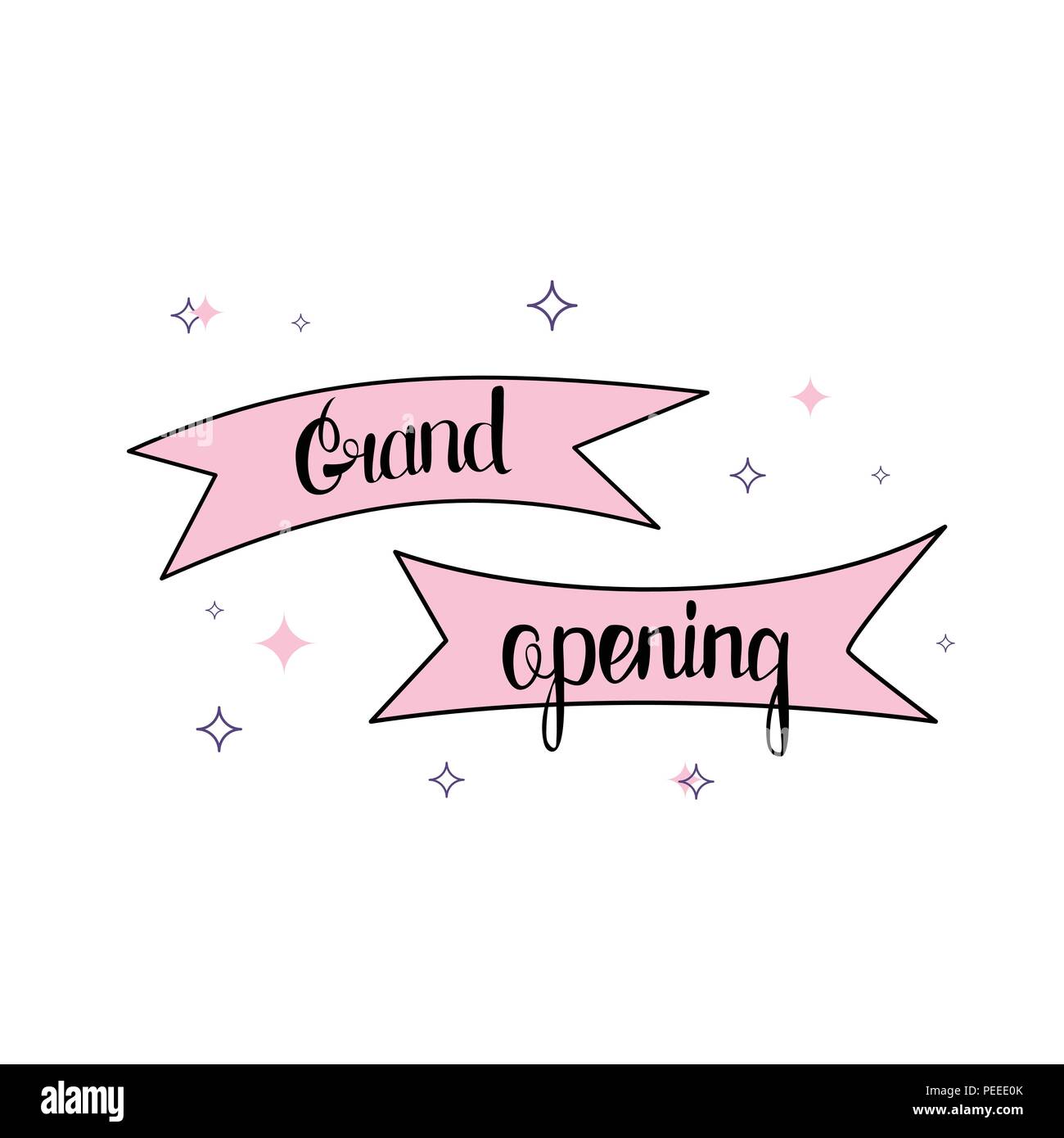 Grand opening banner isolated on white background. Vector illustration ...