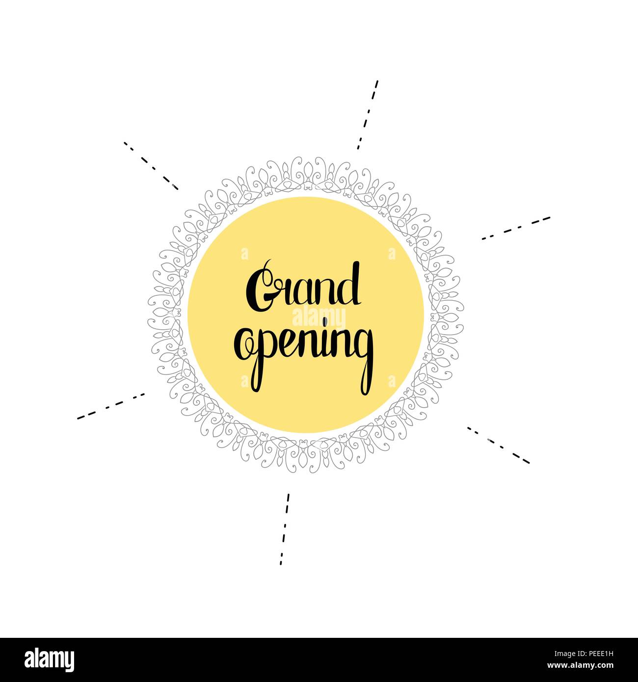 Grand opening banner isolated on white background. Vector illustration ...