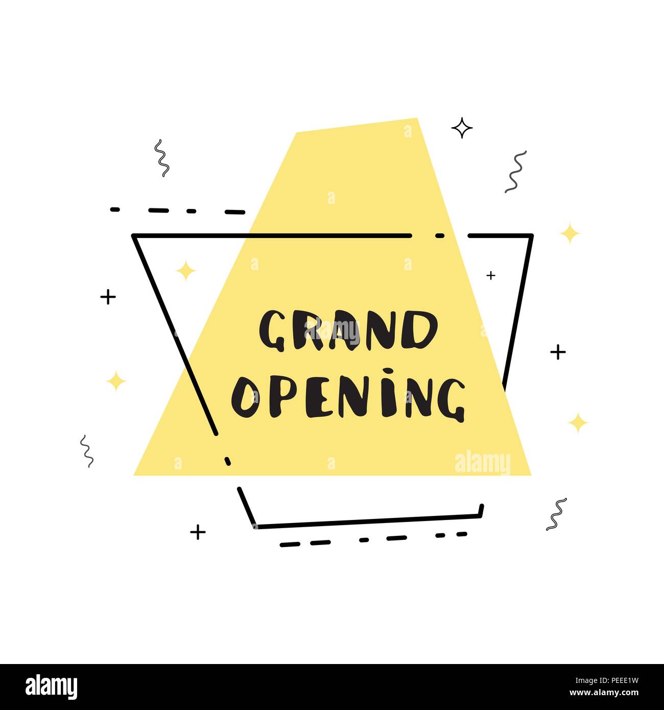 Grand opening banner isolated on white background. Vector illustration ...
