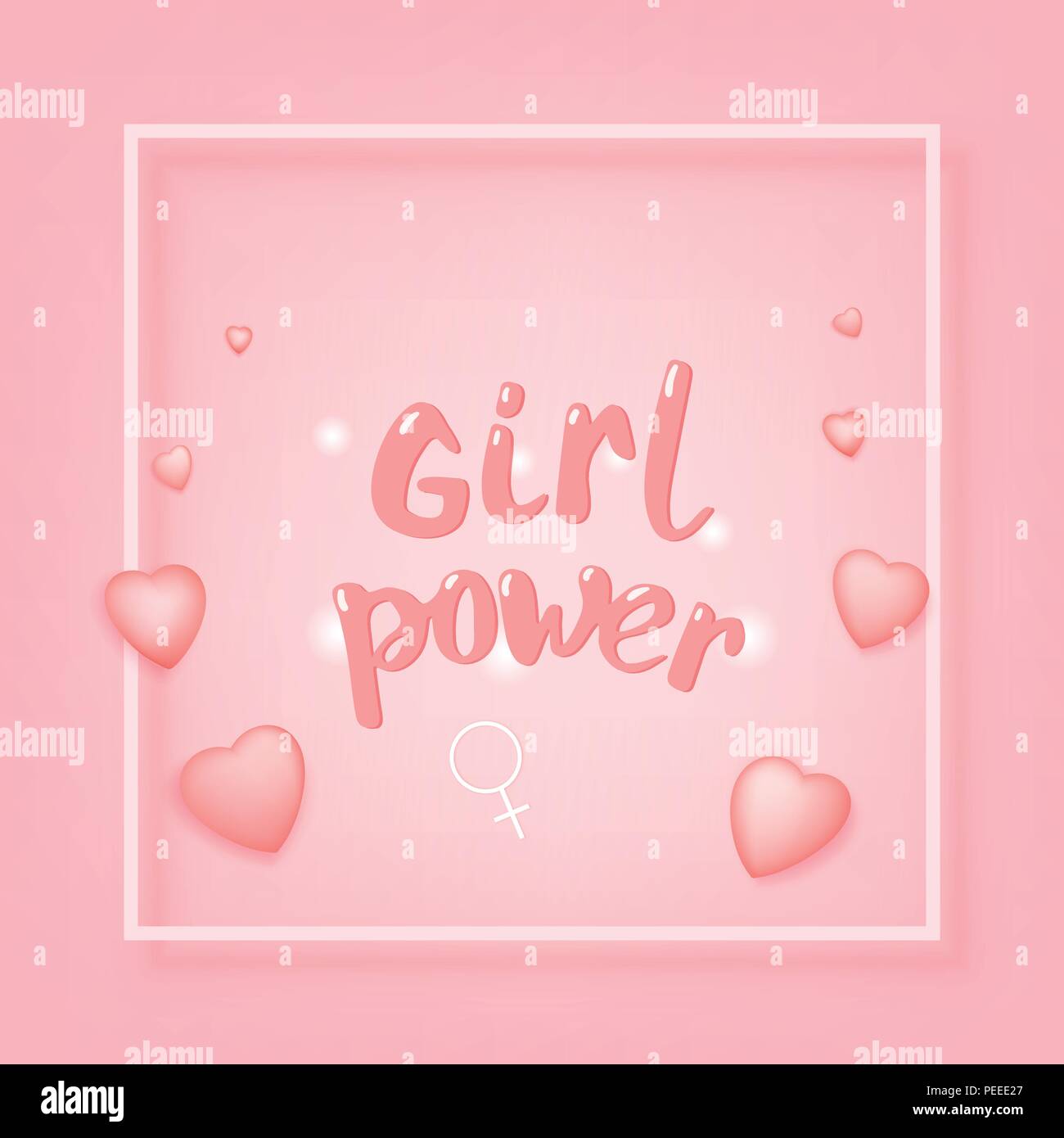 Girl Power composition. Vector illustration Stock Vector Image & Art ...