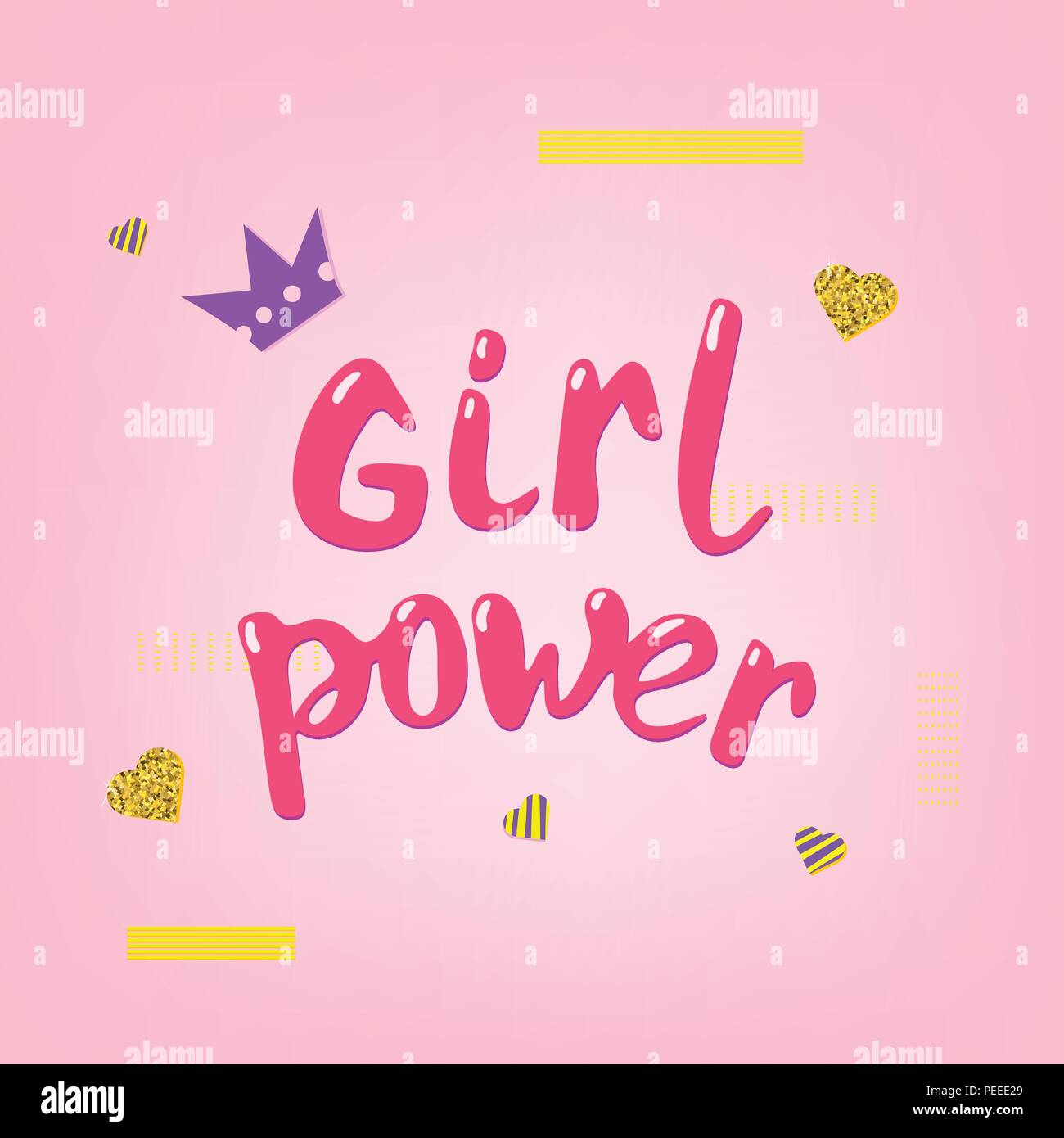 Girl Power composition. Element for graphic design - blog, social media ...