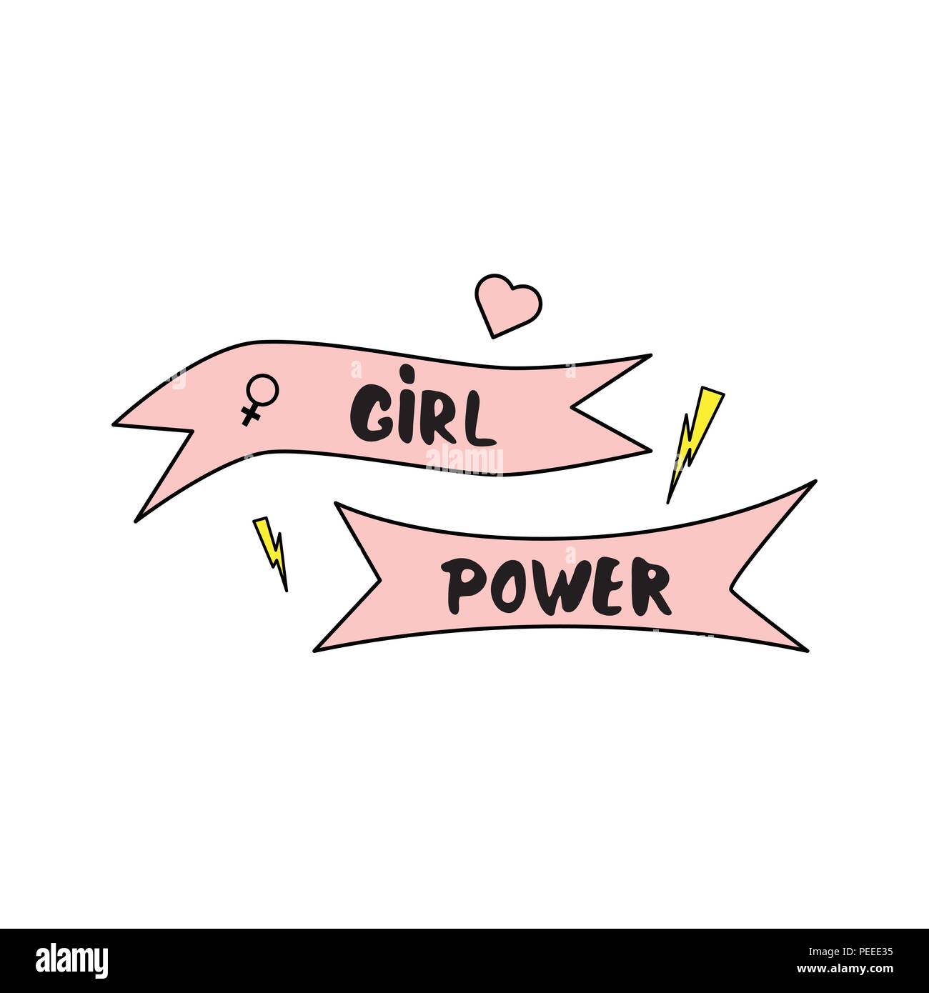 Girl Power composition. Vector illustration Stock Vector Image & Art ...