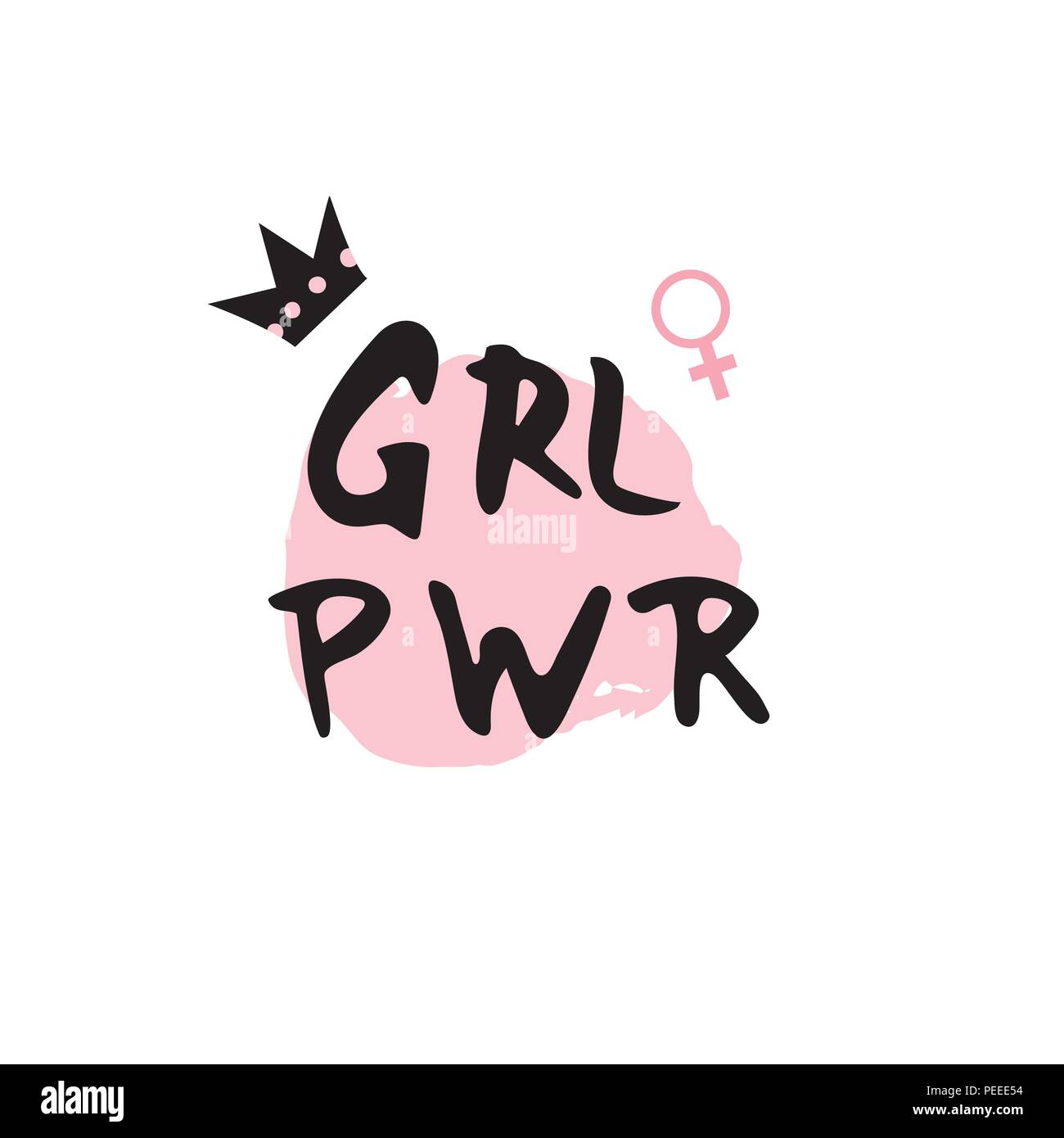 Girl Power composition. GRL PWR lettering. Vector illustration Stock ...