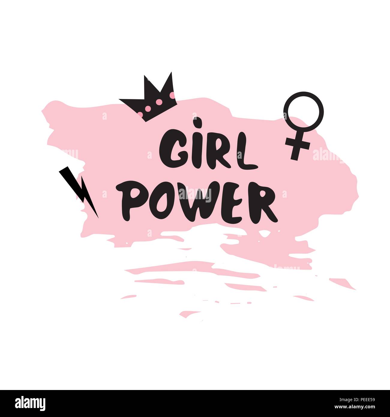 Girl Power composition. Vector illustration Stock Vector Image & Art ...