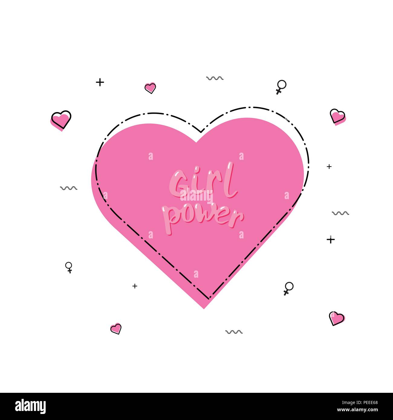 Girl Power composition. Vector illustration Stock Vector Image & Art ...