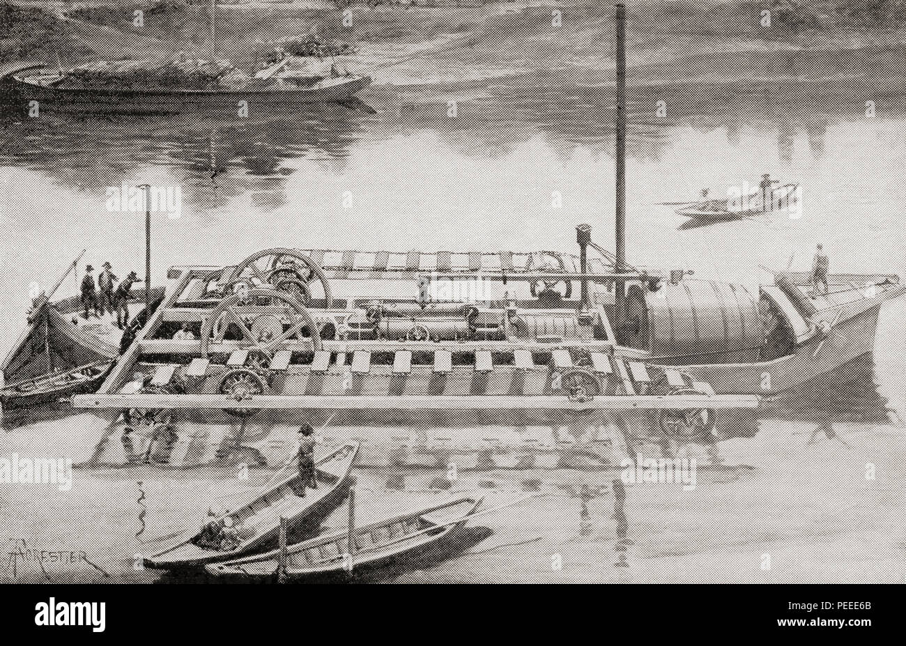 Steam powered boat illustration hi-res stock photography and images - Alamy