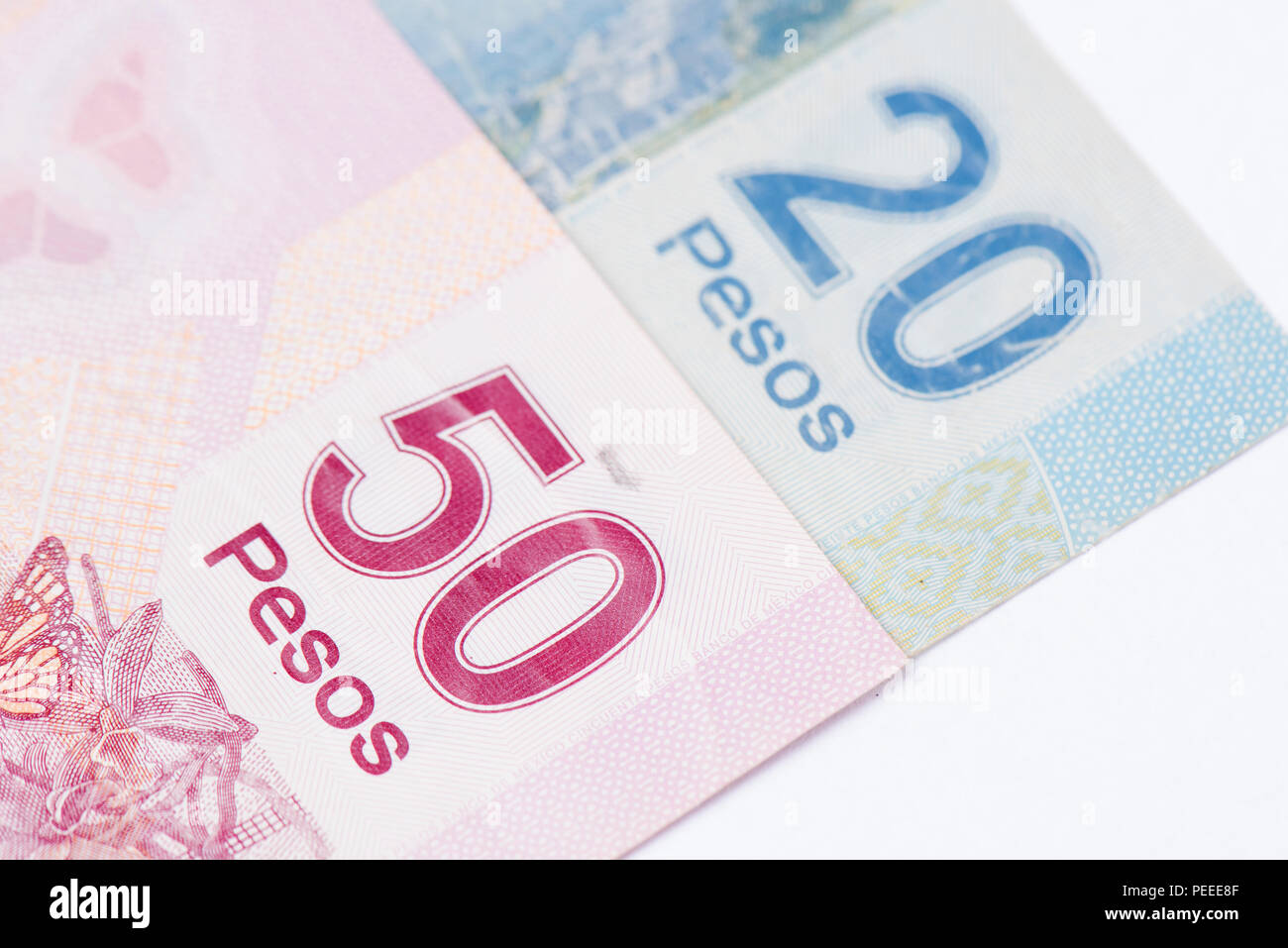 Close up detail Mexico paper money Stock Photo - Alamy