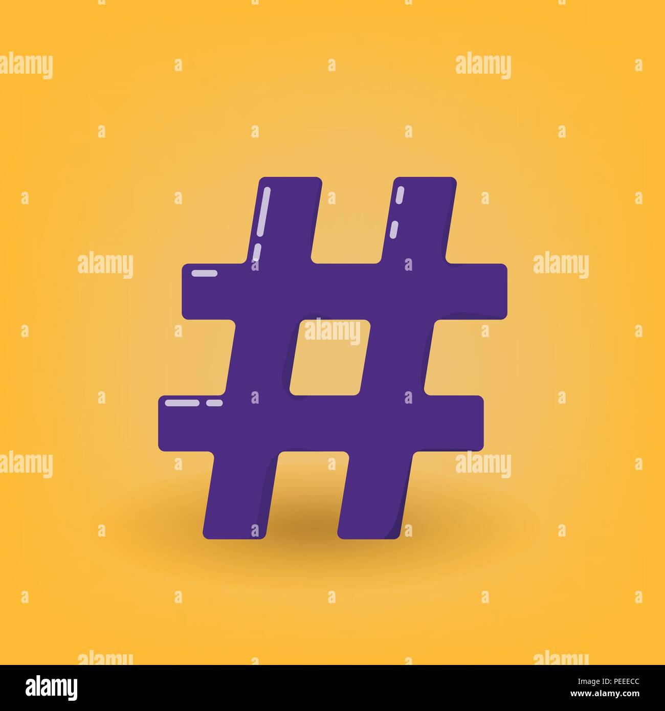Hashtag sign isolated. Element for banner, poster, flyer, brochure ...