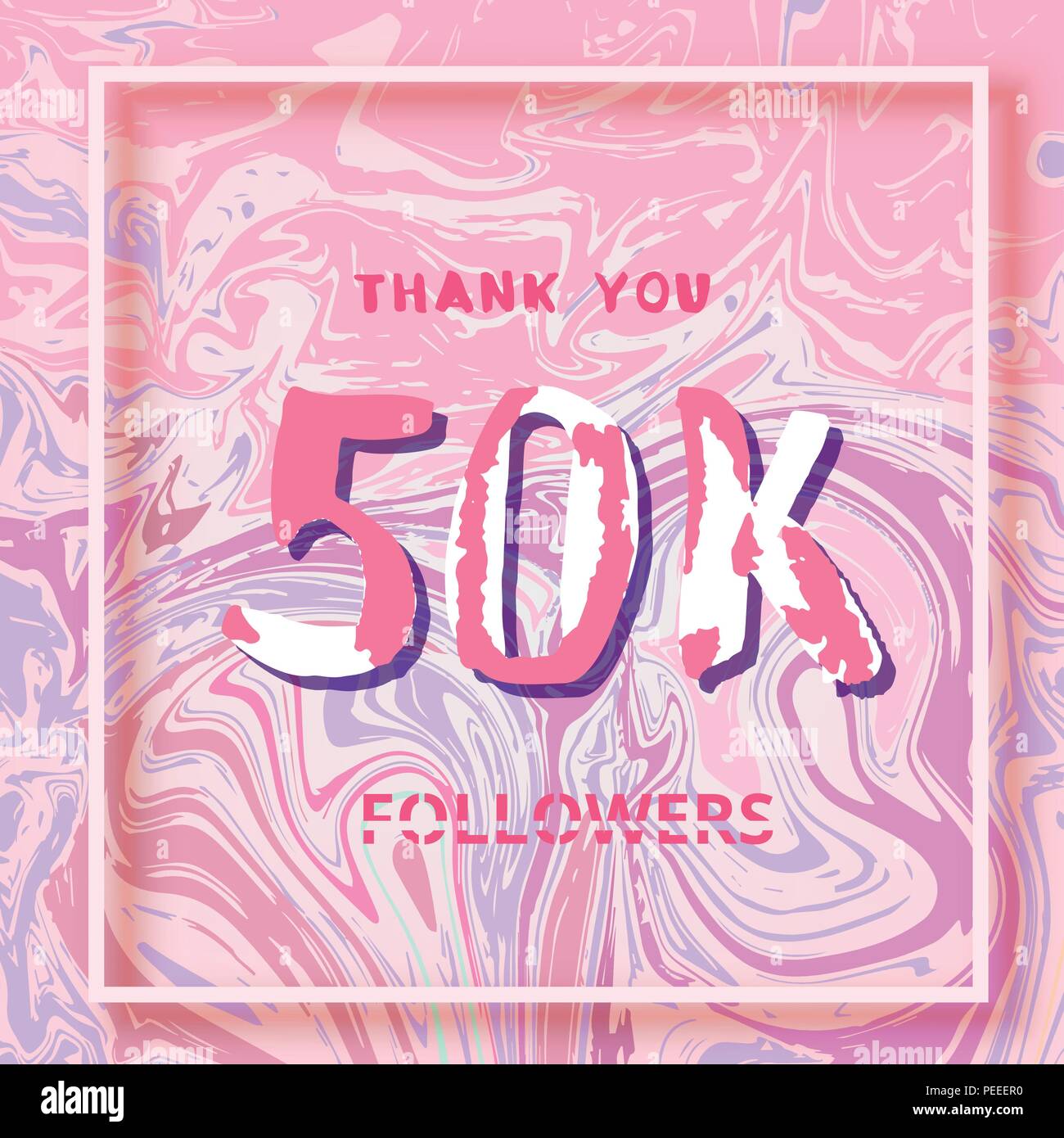 50K Followers thank you square banner with liquid background ...