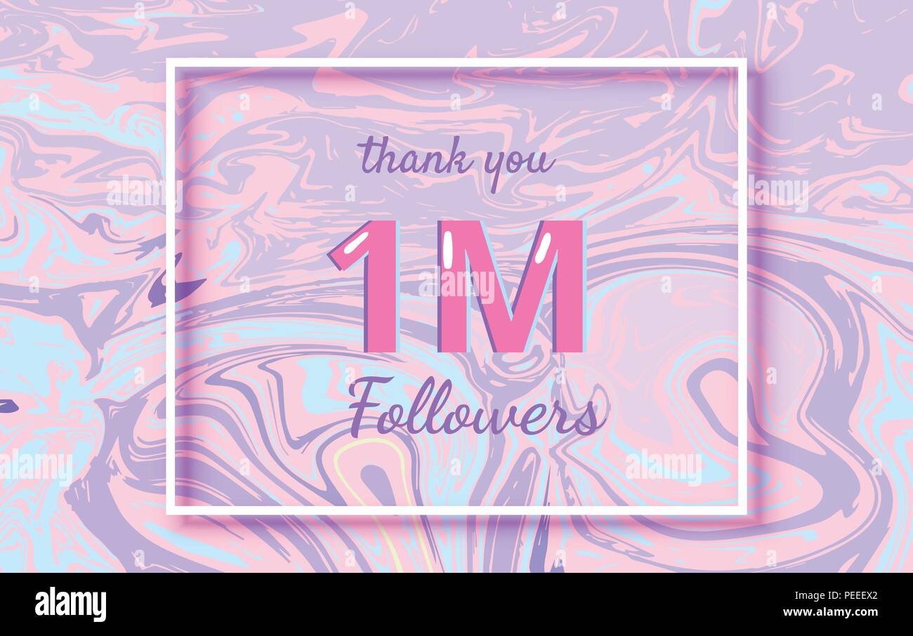 1M Followers thank you horizontal banner with liquid background ...