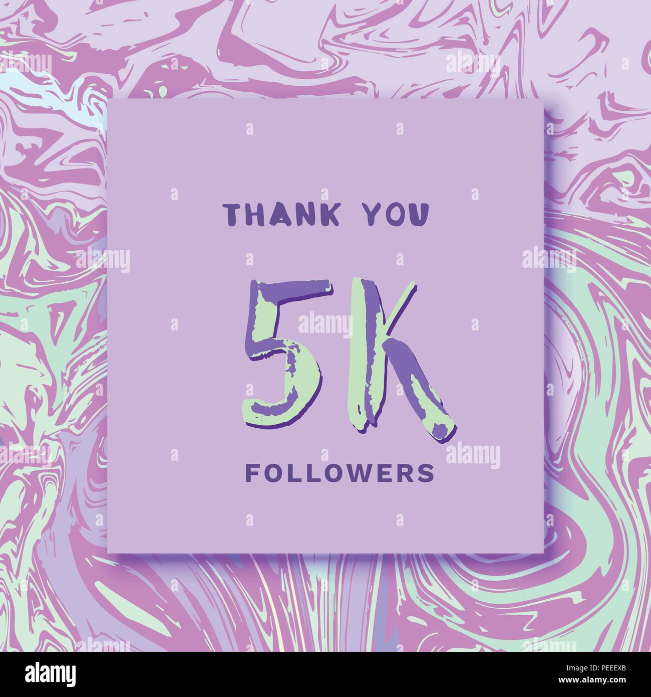 5K Followers thank you square banner with liquid background ...