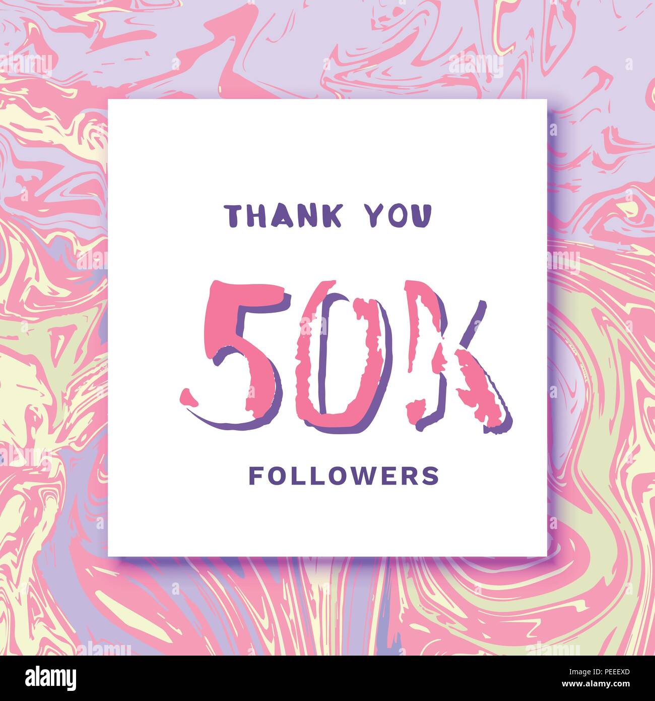 50K Followers thank you square banner with liquid background ...