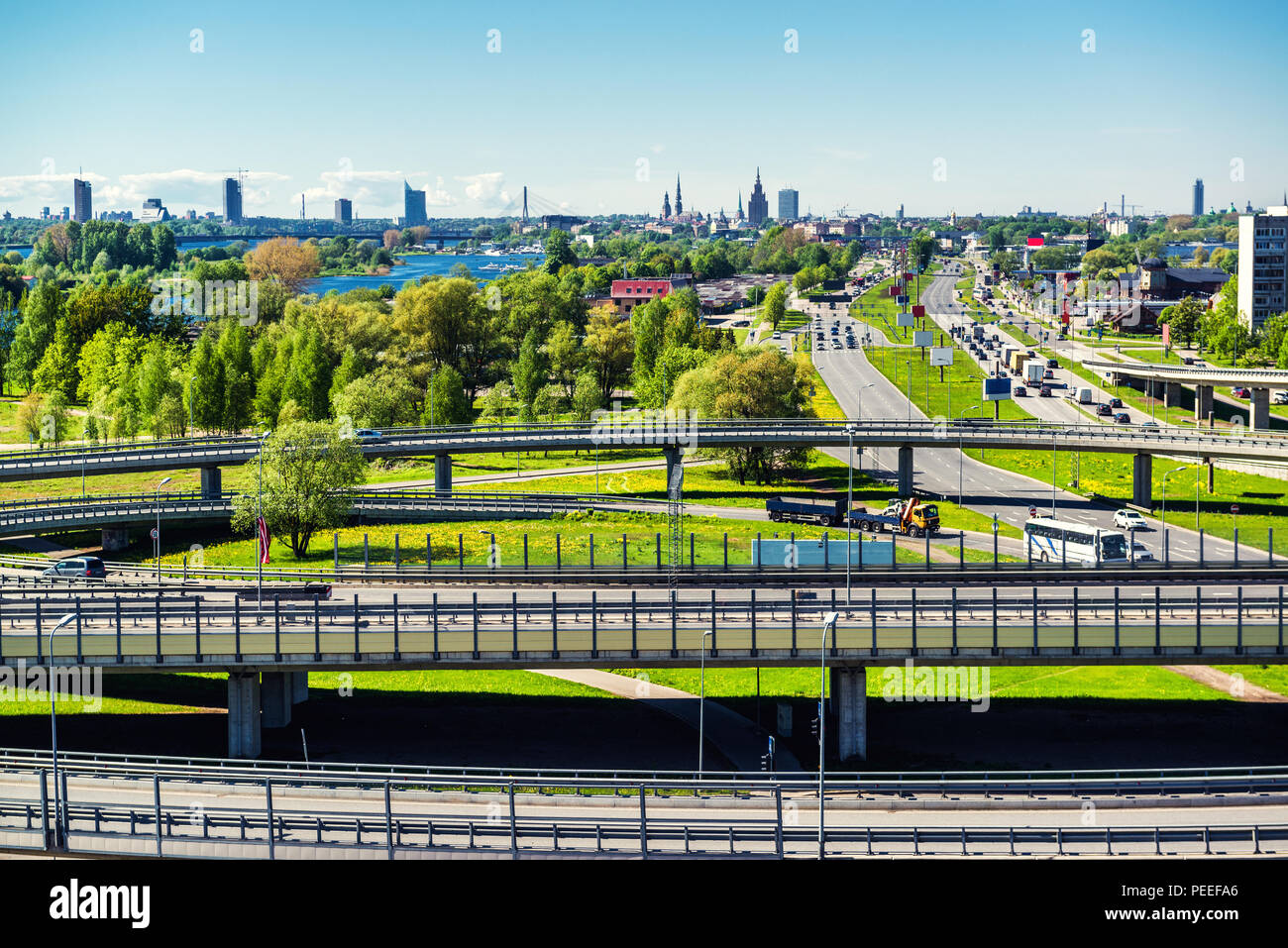 View of the Southern Bridge in Riga, Latvia Stock Photo - Alamy