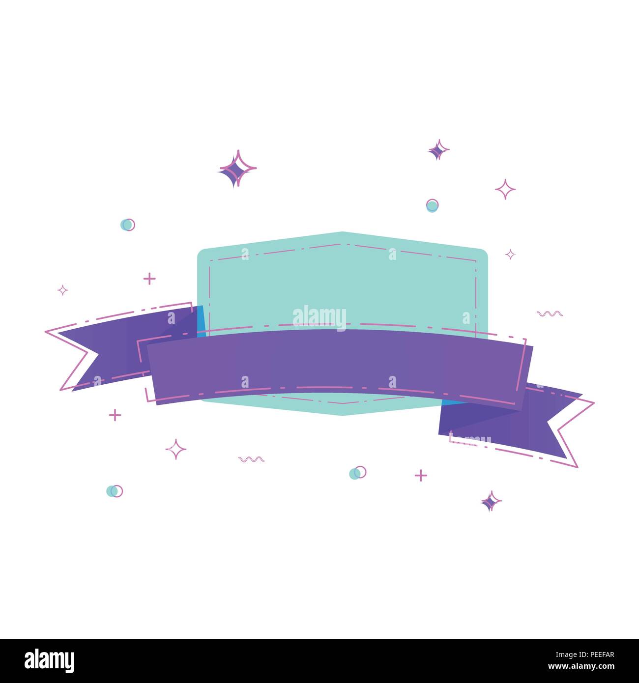 Linear ribbon badge. Isolated vector illustration Stock Vector Image ...