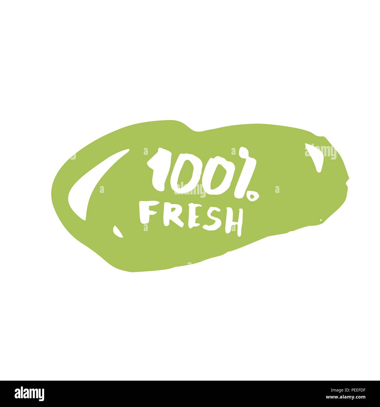 100% Fresh hand drawn vector badge. Handwritten logo templates. Element ...