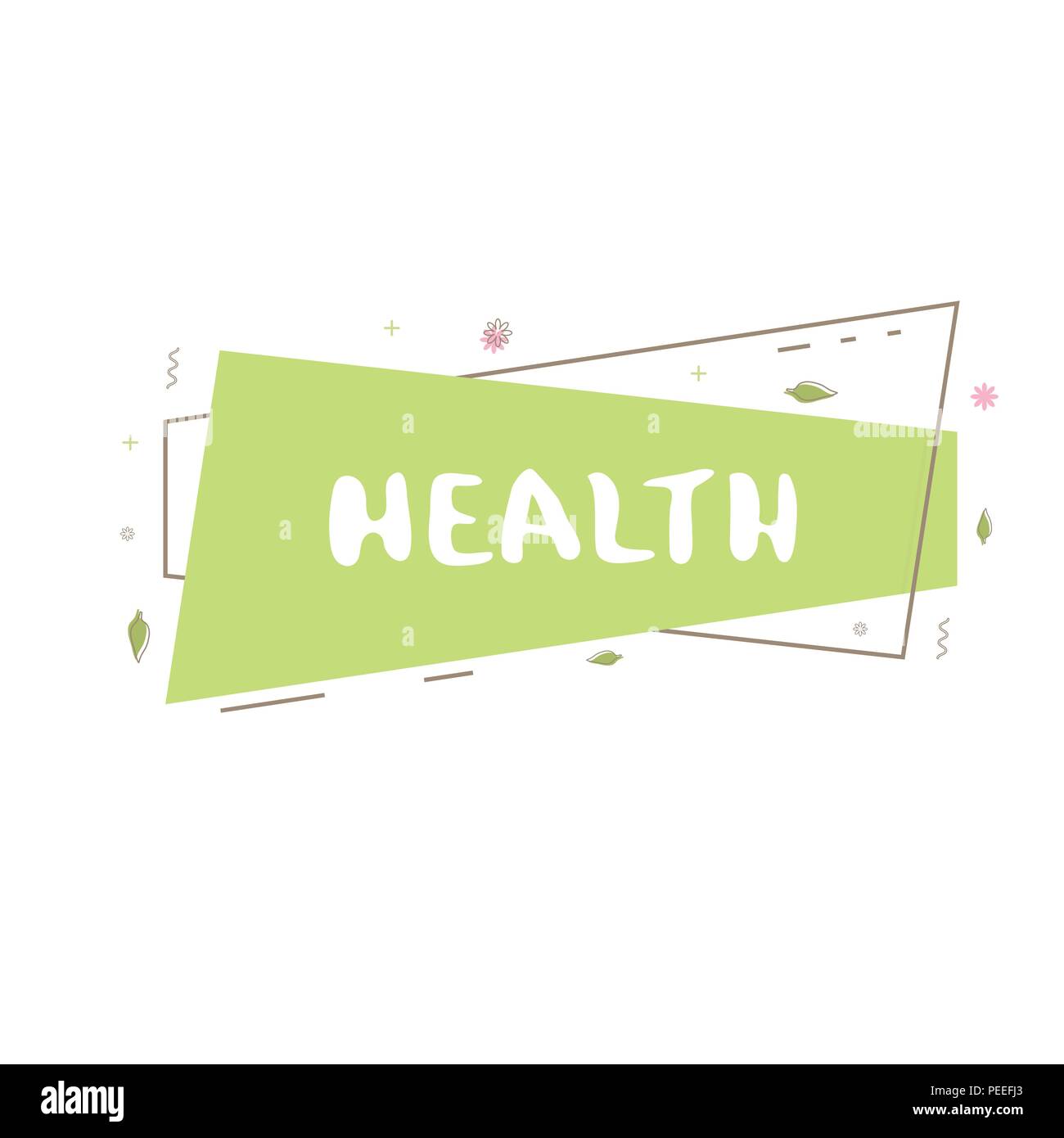 Health horizontal banner with random decorative shapes and frame ...