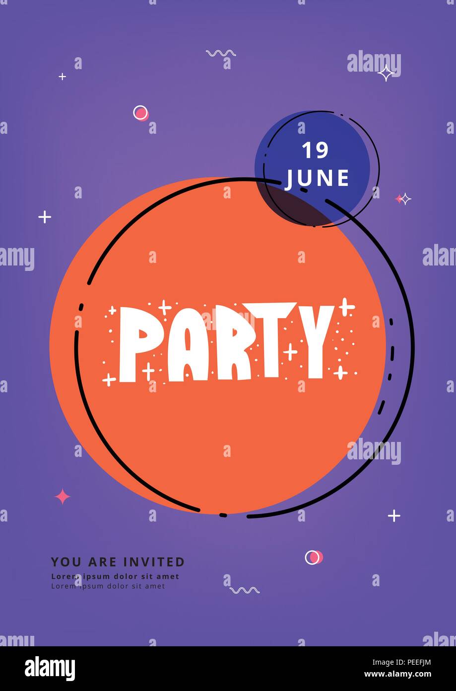 Party vertical banner template. Event flyer invitation. Vector ...