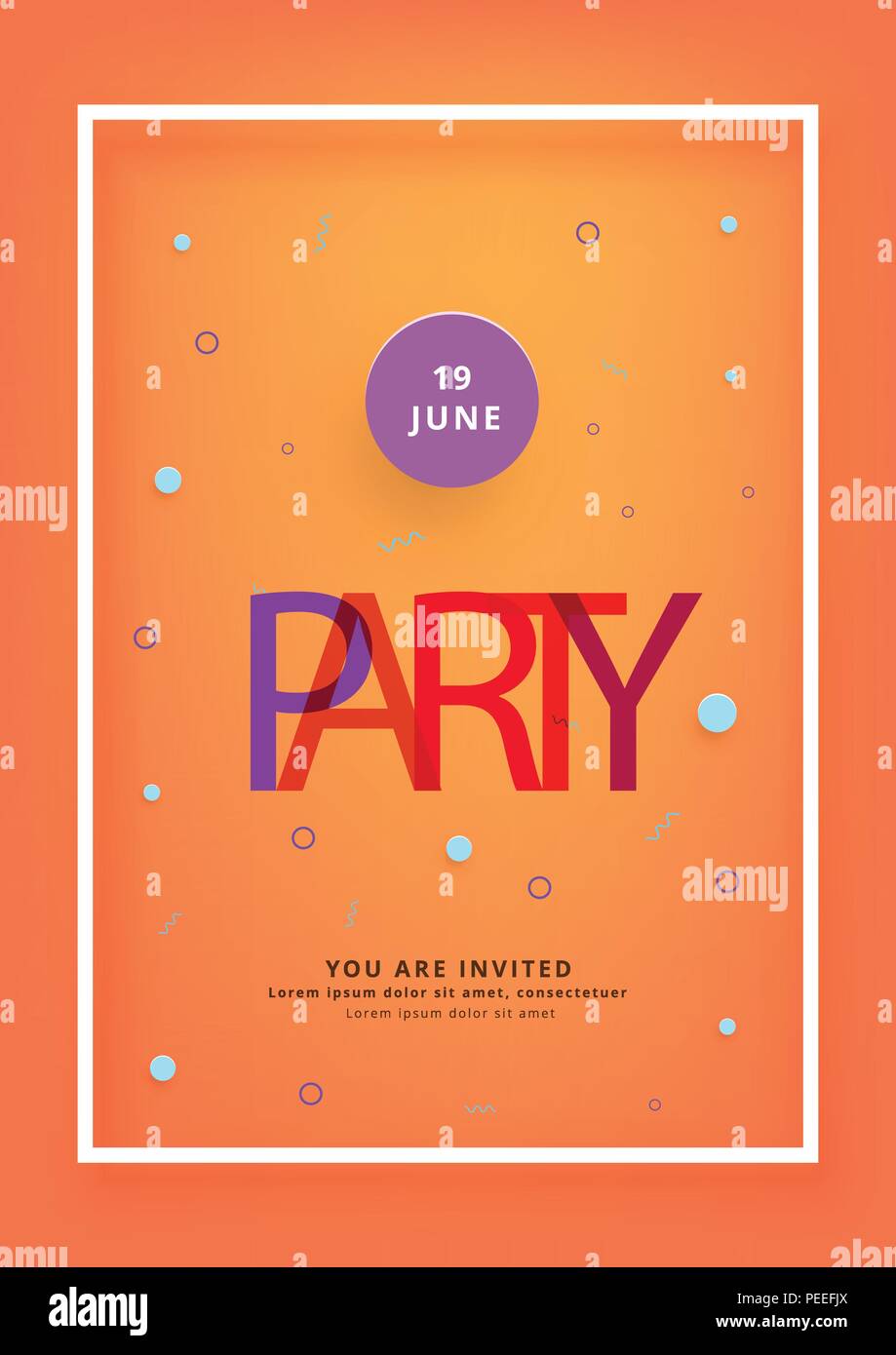 Party vertical poster template. Event flyer invitation. Vector ...