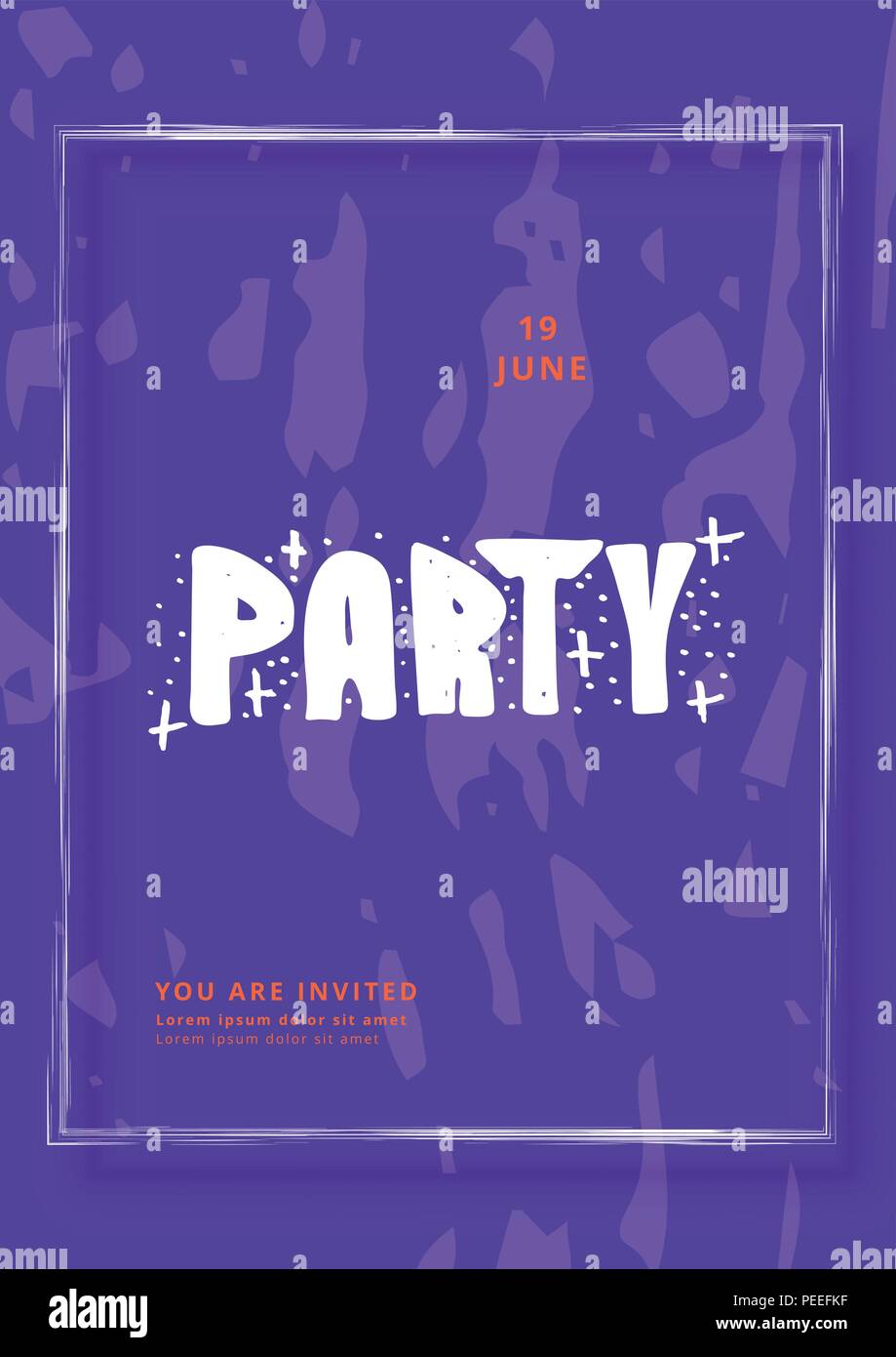 Party vertical poster template. Event flyer invitation. Vector ...