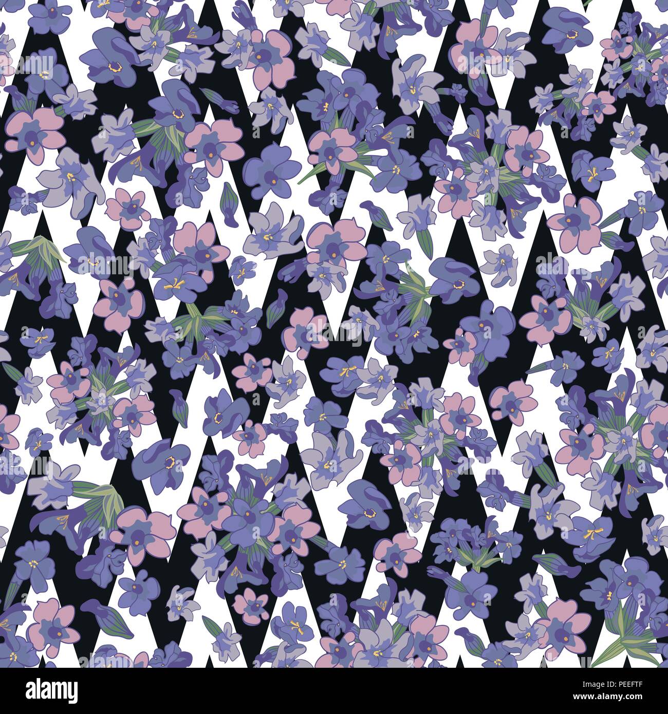 Modern watercolor style seamless pattern with lavender, texture ...