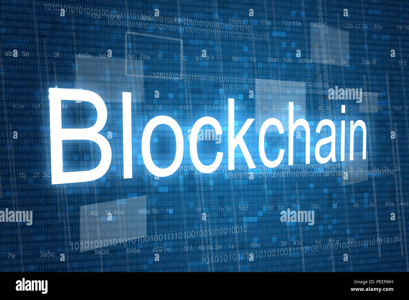 Blockchain word on digital background, virtual concept Stock Photo - Alamy