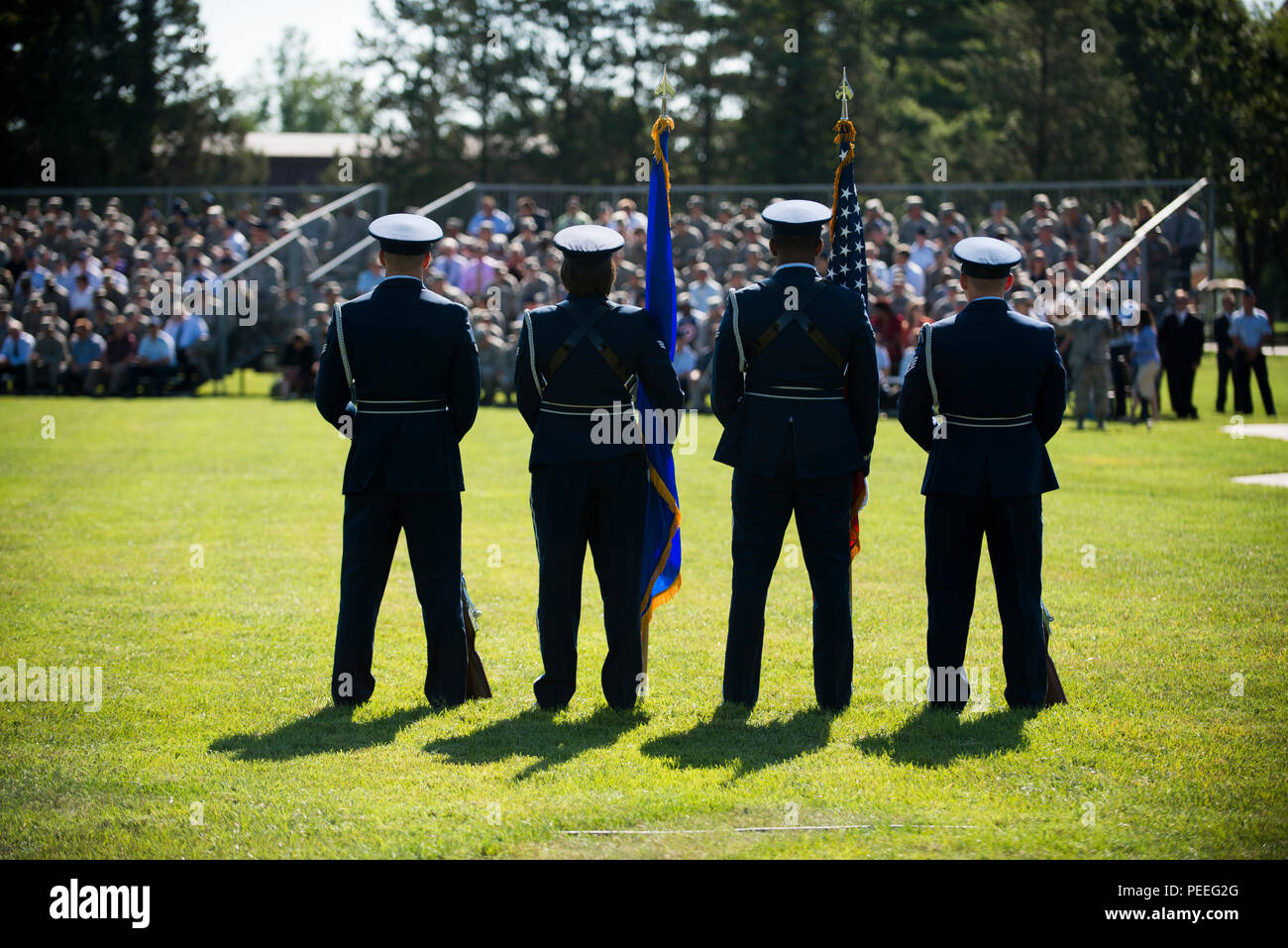 During the Air Mobility Command change of command ceremony on August 11 ...